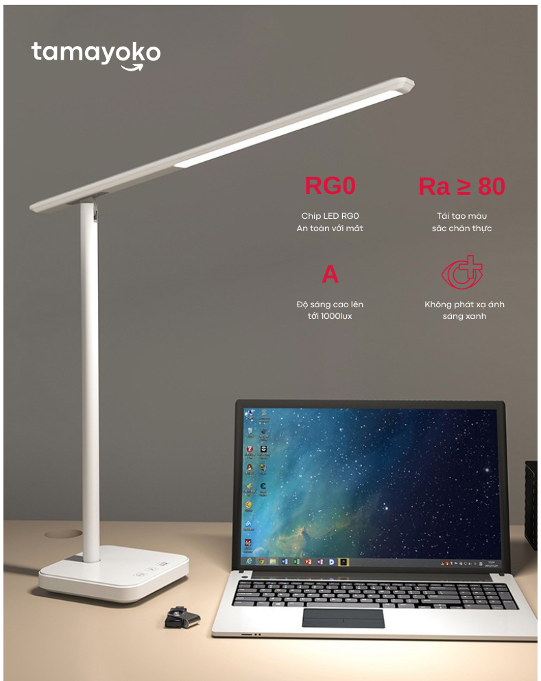 Đèn Bàn Học LED RG0 Tamayoko 3 Chế Độ Ánh Sáng Bảo Vệ Mắt Chống Cận Thị ...