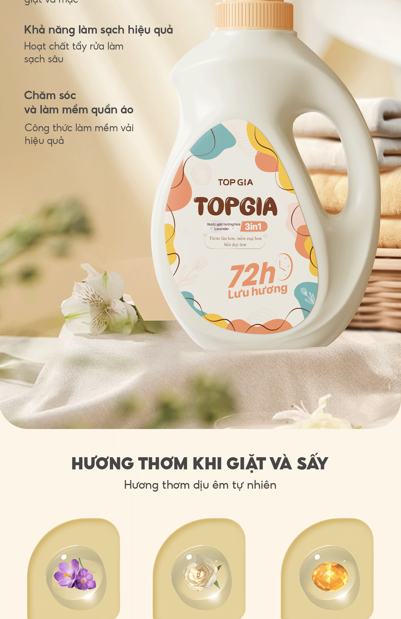 Nước giặt xả sắc hương Top Gia 2in1, can 2L giúp làm sạch khuẩn, lưu hương 72H | Shopee Việt Nam