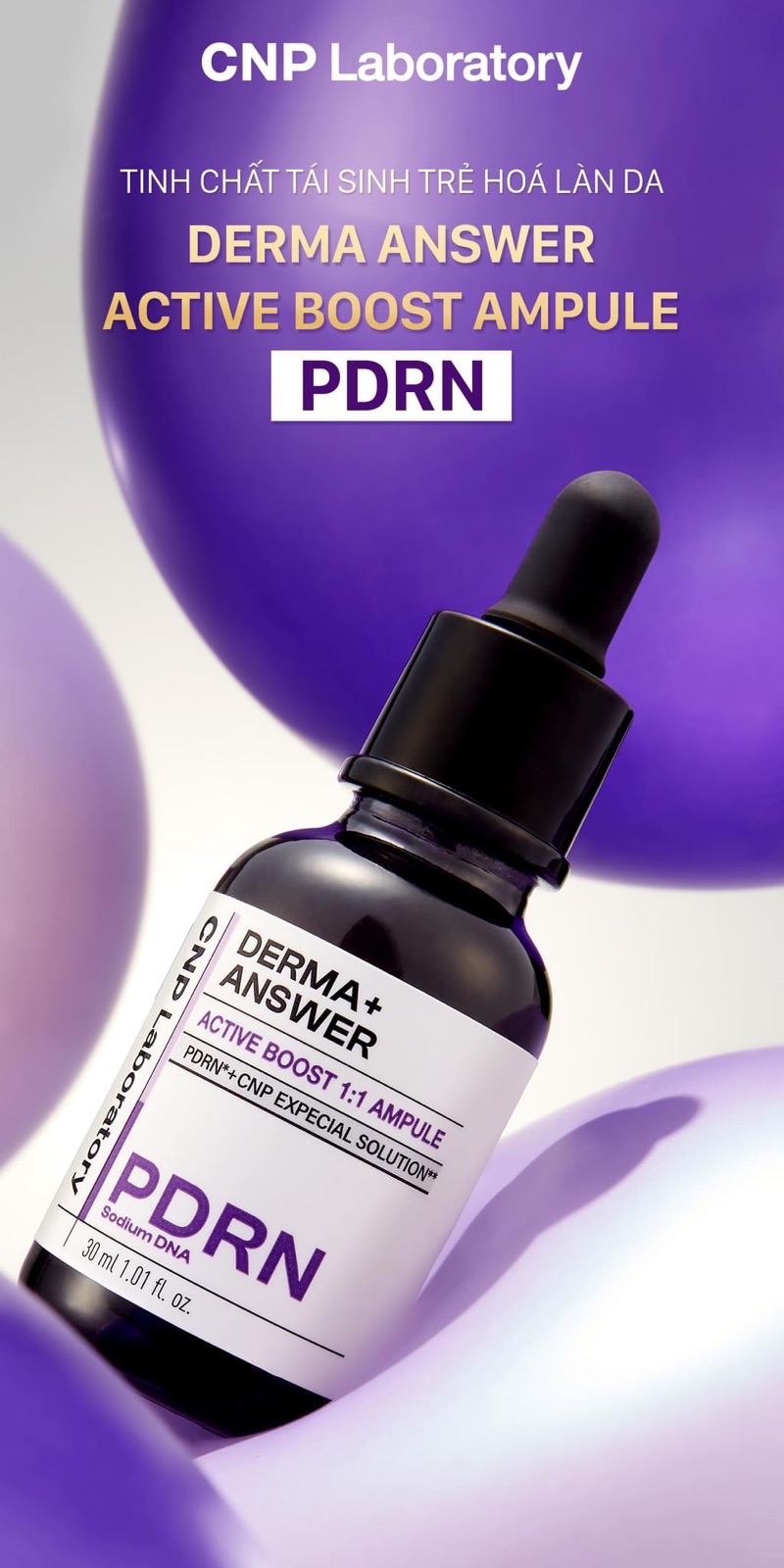 [TÁCH SET] Tinh chất Tái Sinh Trẻ Hoá PDRN CNP Derma+ Answer Active Boost Ampule giúp tái tạo da ...