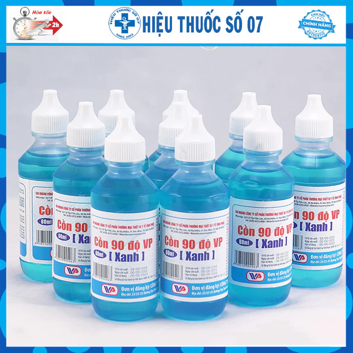 Combo 2 chai cồn 90 độ xanh Vĩnh Phúc 60ml Sát Khuẩn, Tiệt Trùng, Khử ...