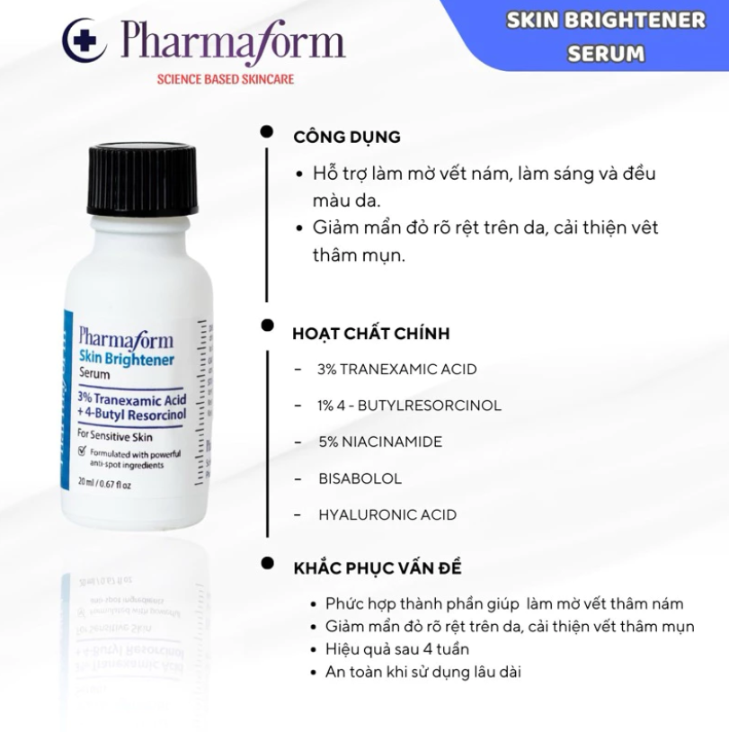 Tinh Chất Pharmaform Skin Brightener Serum 3% Tranexamic Mờ Thâm Sáng ...