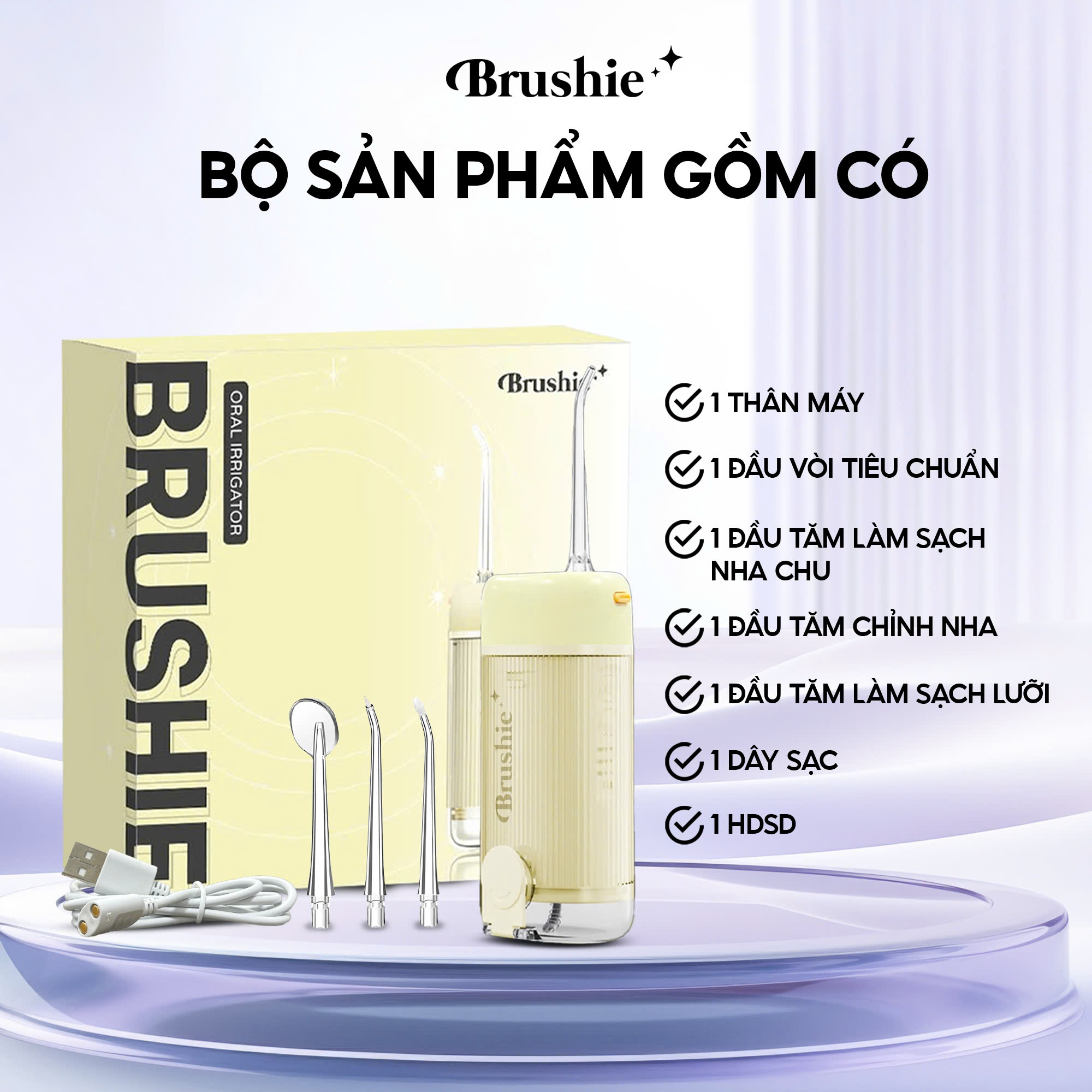 Tăm nước Brushie mini gấp gọn tiện lợi, sử dụng được cho người niềng răng flossie | Shopee Việt Nam