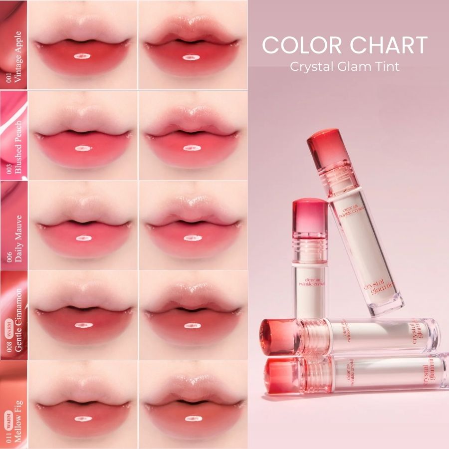 Son Tint Bóng CLIO Crystal Glam Tint 3,4g Kết Cấu Son Nhẹ Bền Màu, Mềm ...
