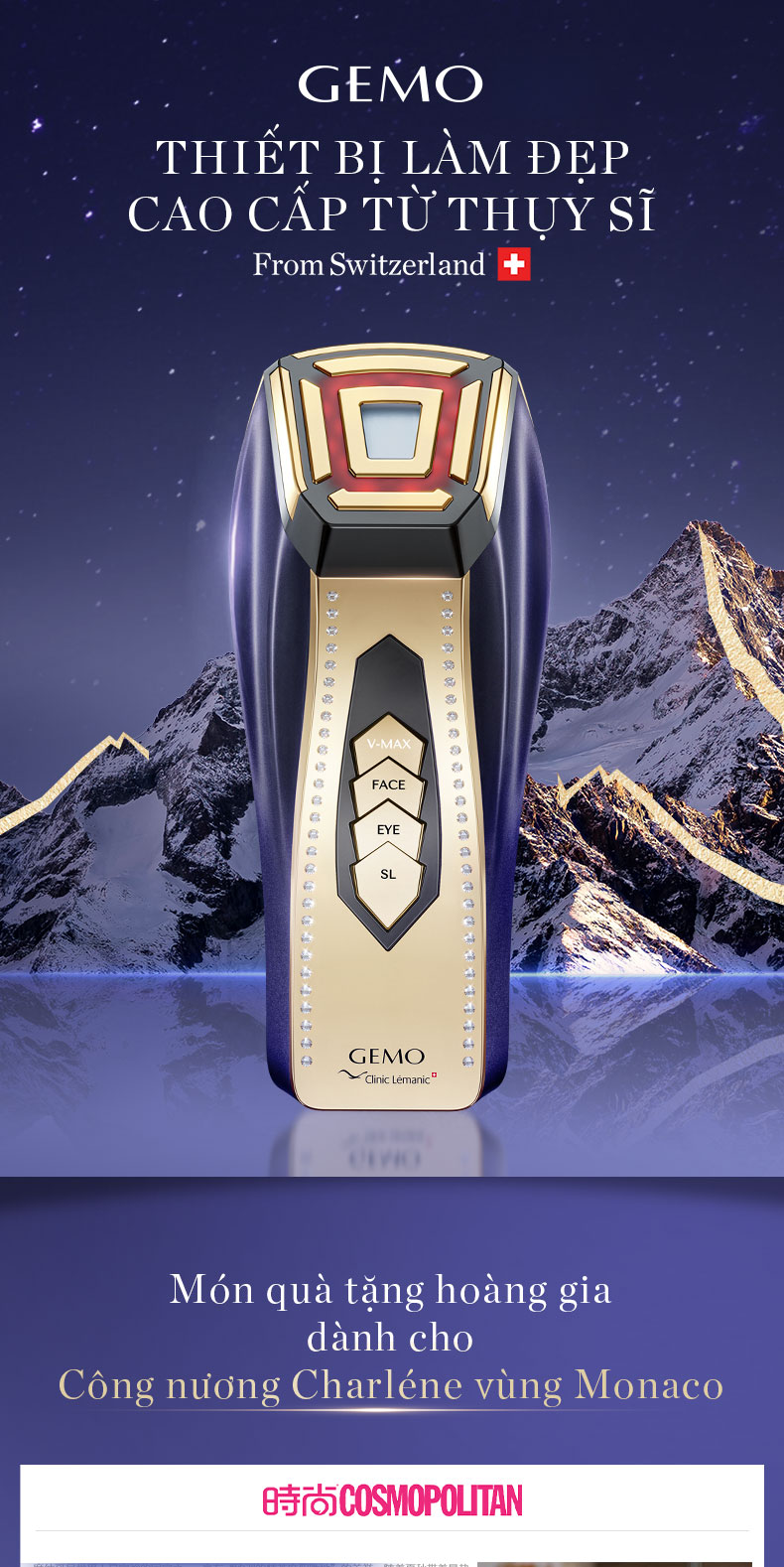 GEMO G20 - Thiết bị làm đẹp chống lão hóa cao cấp từ Thụy Sĩ G20 hỗ trợ nâng cơ, giảm nếp nhăn ...