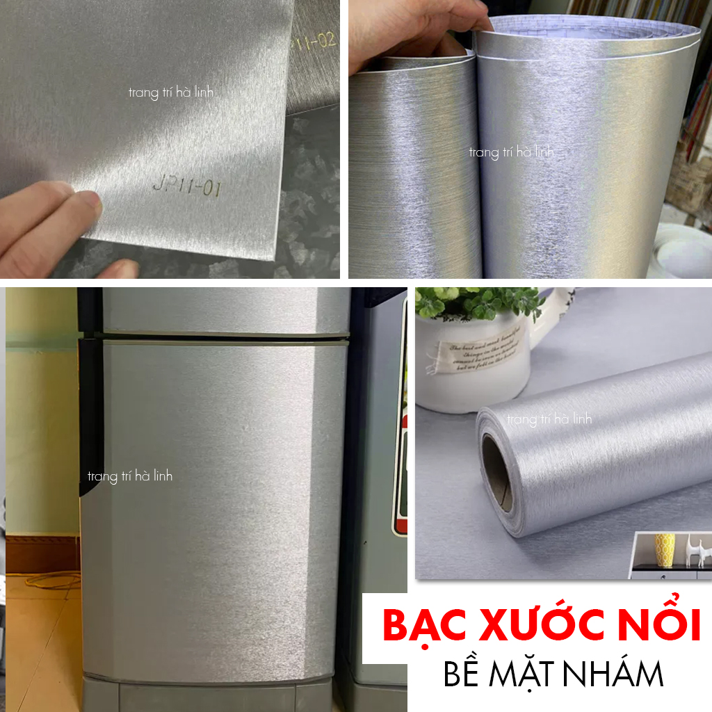 Decal dán tủ lạnh MÀU NGUYÊN BẢN INOX - Decal lá nhôm cách nhiệt khổ 1 ...