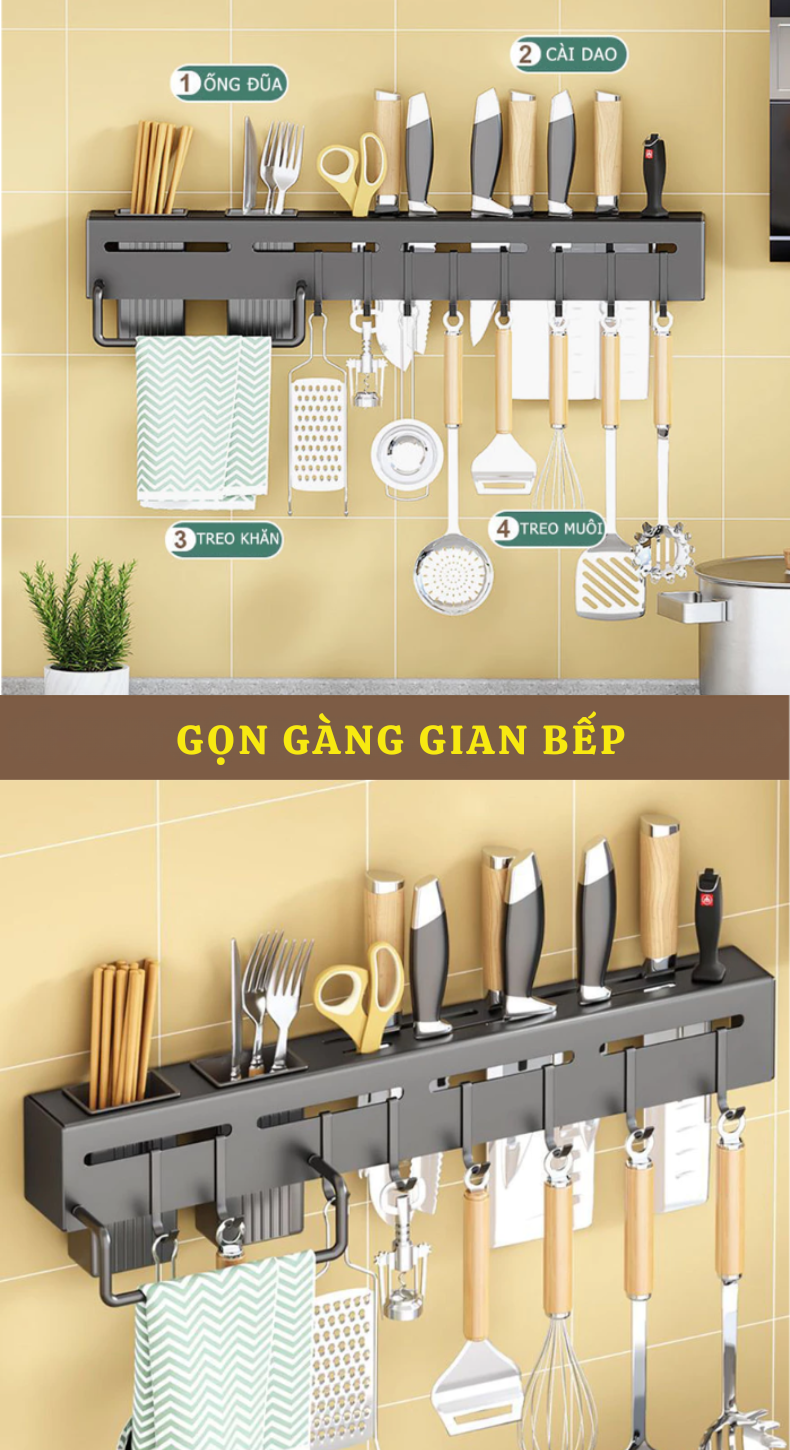 Kệ để dao kéo nhà bếp Uchan chất liệu thép không gỉ Kệ nhà bếp đa năng Giá để dao thông minh ...