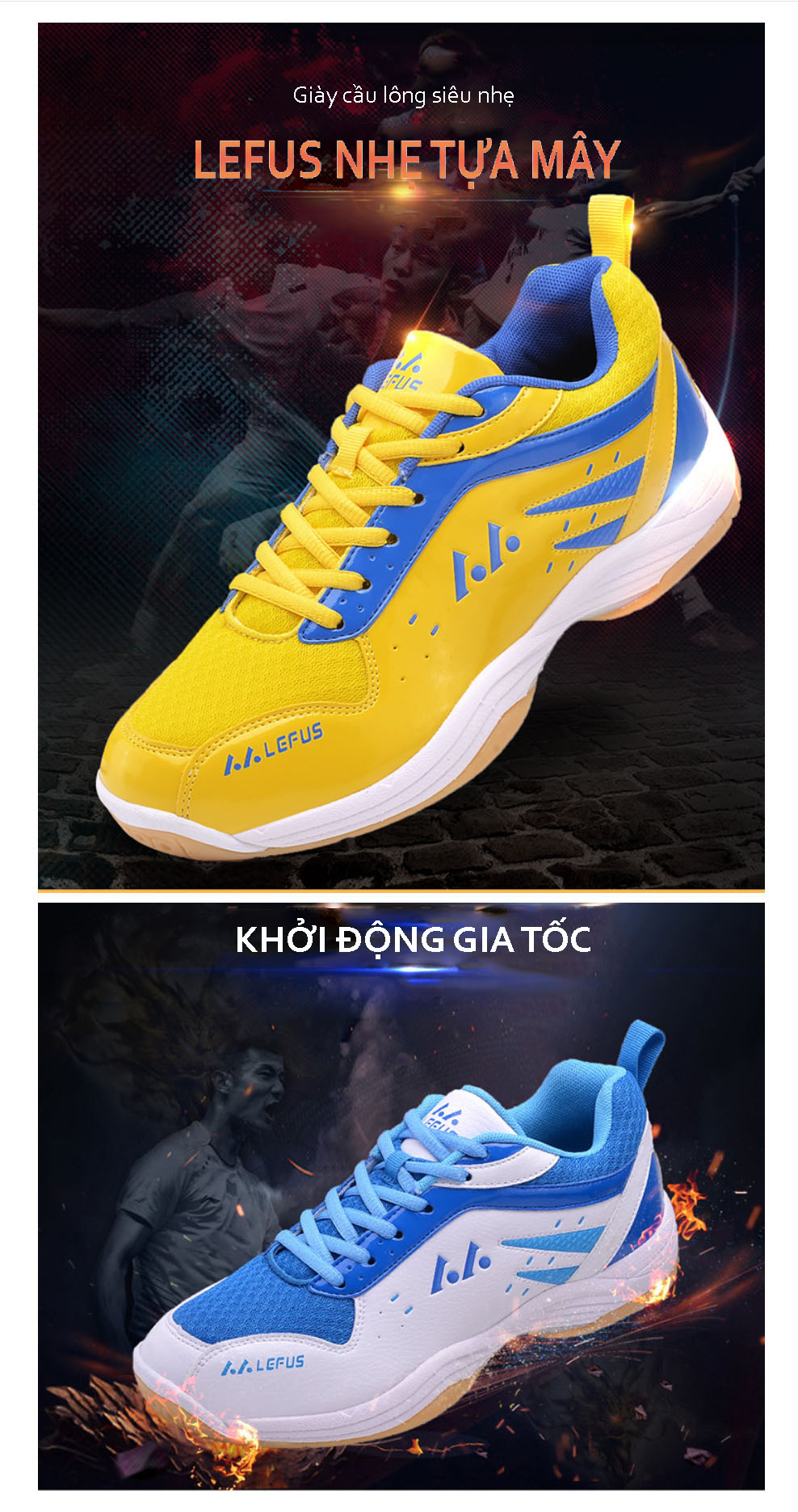 giày cầu lông lefus L05 mẫu mới màu vàng phù hợp cho cả nam và nữ bảo ...