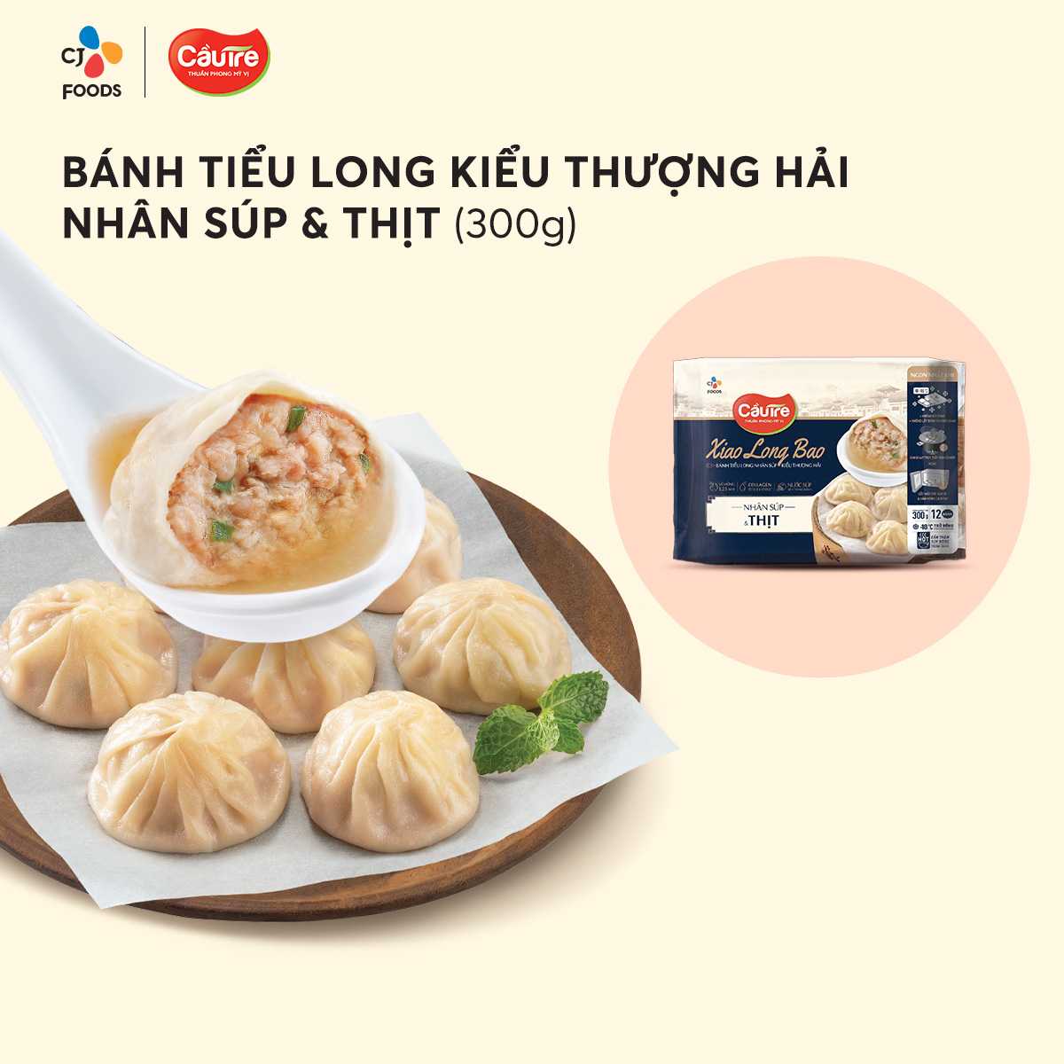 [HCM-HN] Tiểu Long Bao Cầu Tre kiểu Thượng Hải - nhân Thịt 300g | Shopee Việt Nam