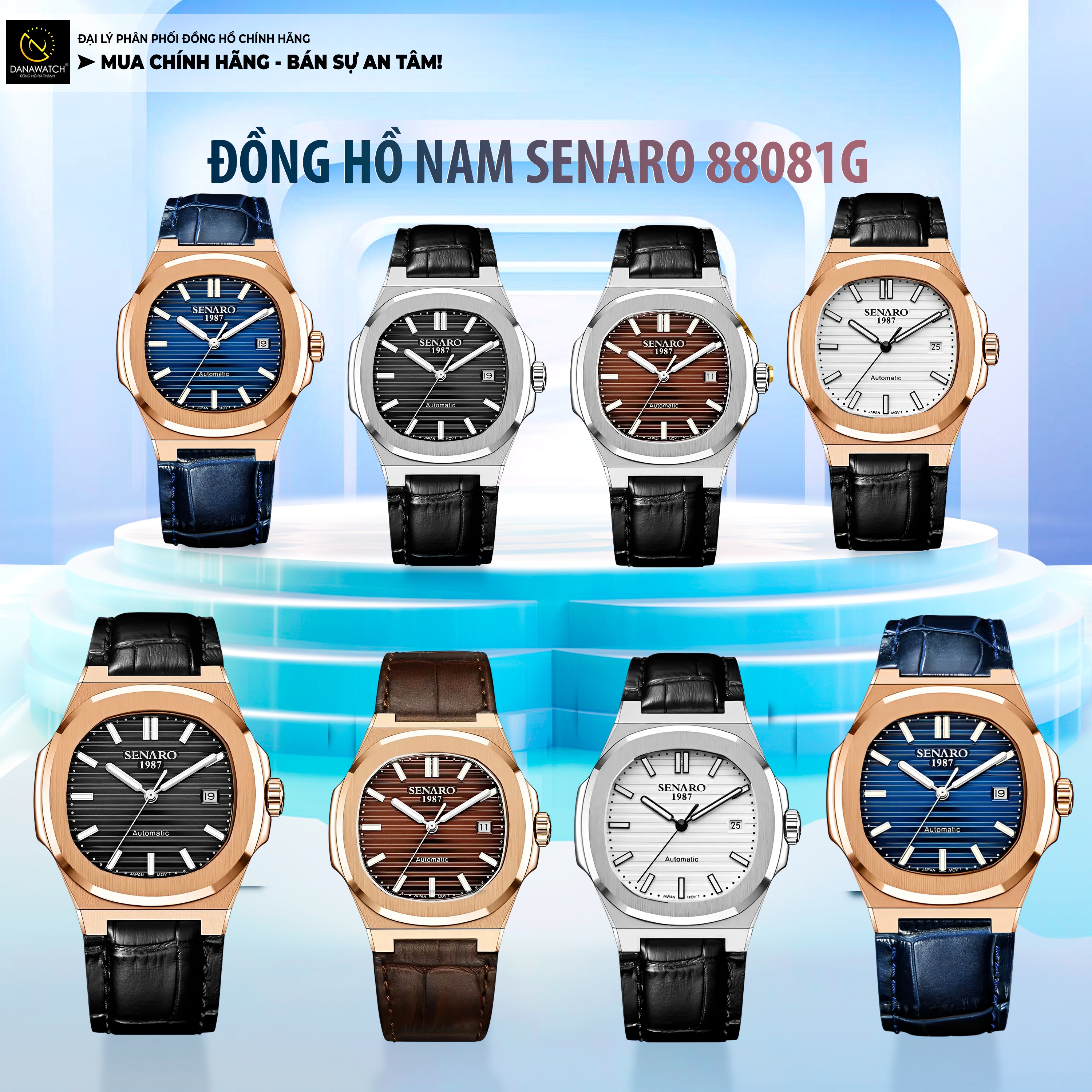 Đồng hồ Nam Chính Hãng SENARO 88081G.MWX Automatic, Sapphire chống trầy ...