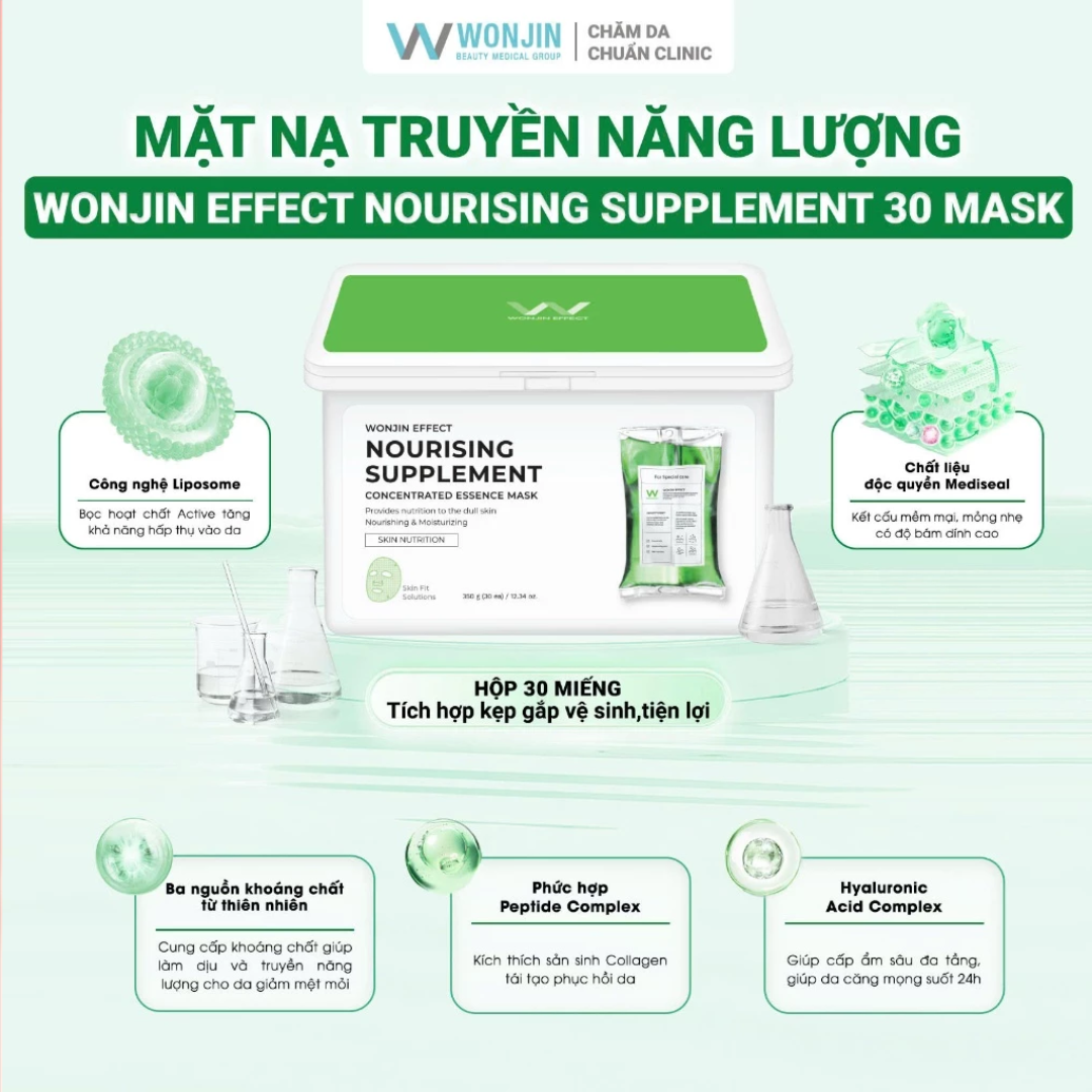 Mặt nạ Wonjin Effect hộp 30 miếng - Mask WonJin Essence giúp dưỡng da chuẩn Clinic mỗi ngày 350g ...