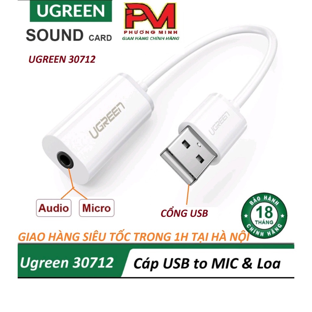 Card sound - Cáp chuyển USB ra audio 3.5mm (Mic và Tai Nghe) cao cấp ...