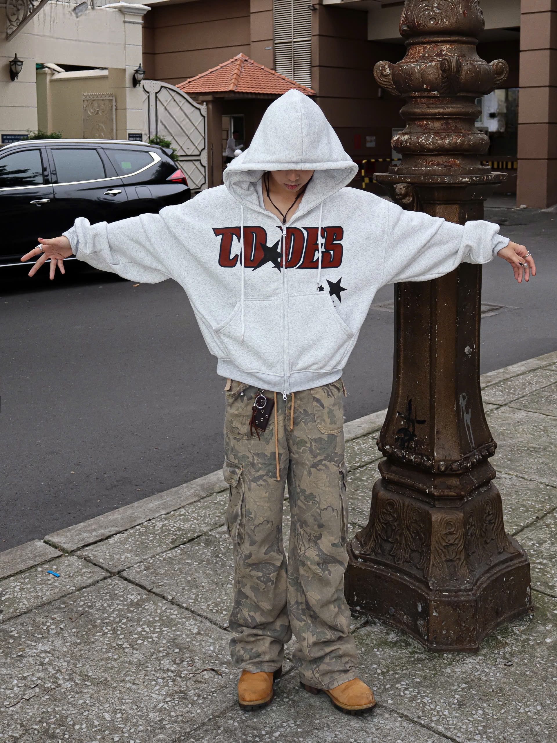 CODES STUDIO | Áo khoác dây kéo nỉ bông hoodie zip from rộng local brand Codes nam nữ có túi ...