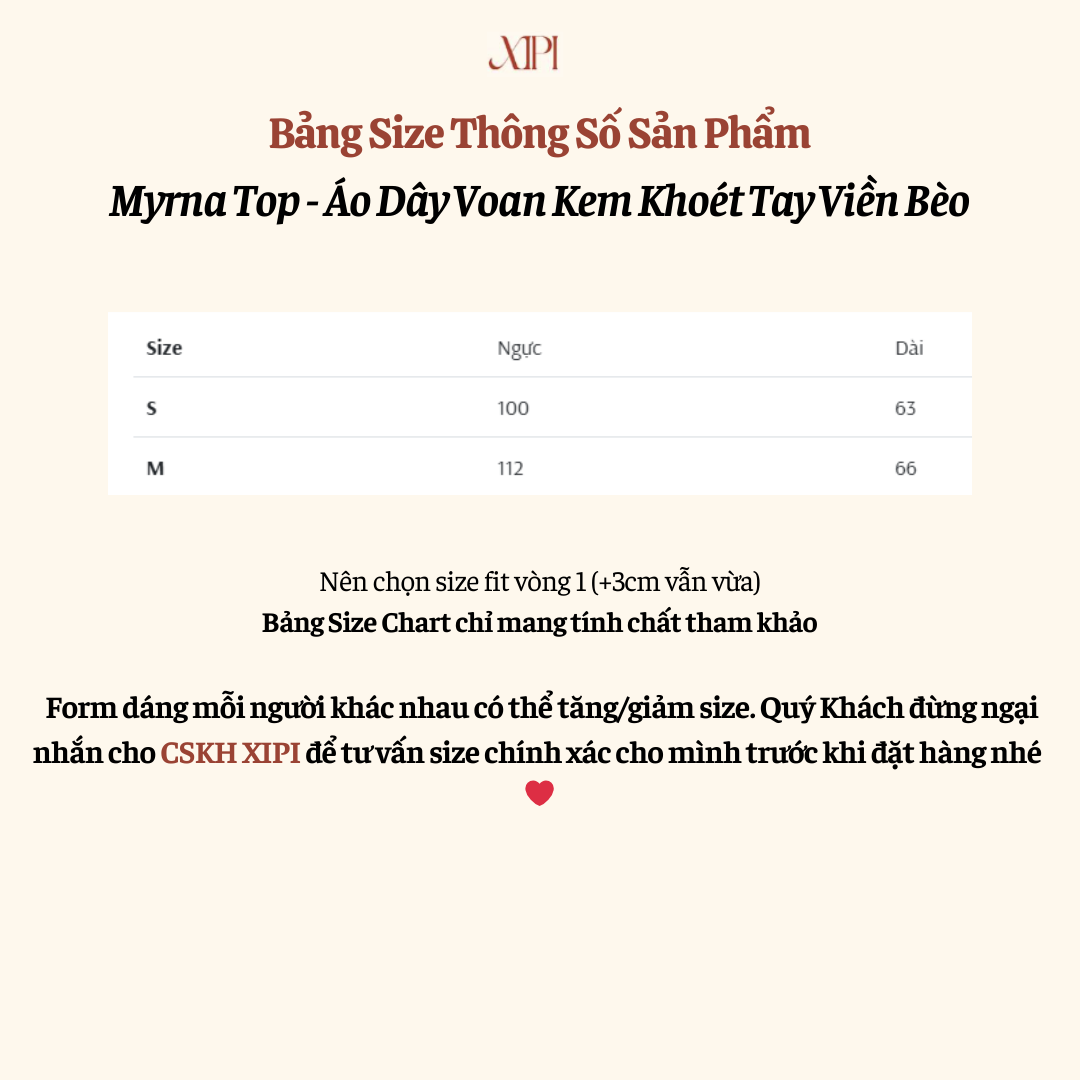 (Sẵn S,L) XIPI - Myrna Top - Áo Dây Voan Kem Khoét Tay Viền Bèo ...
