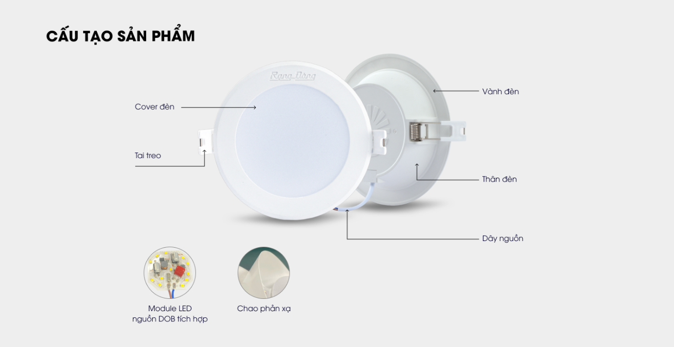 Đèn LED âm trần Downlight Rạng Đông Model: AT06.V3 chất lượng ánh sáng cao | Shopee Việt Nam