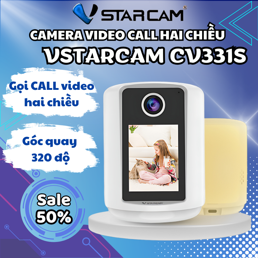 Camera giám sát video call 2 chiều Vstarcam CV331S tích hợp đèn ngủ bảo hành chính hãng 12 tháng ...