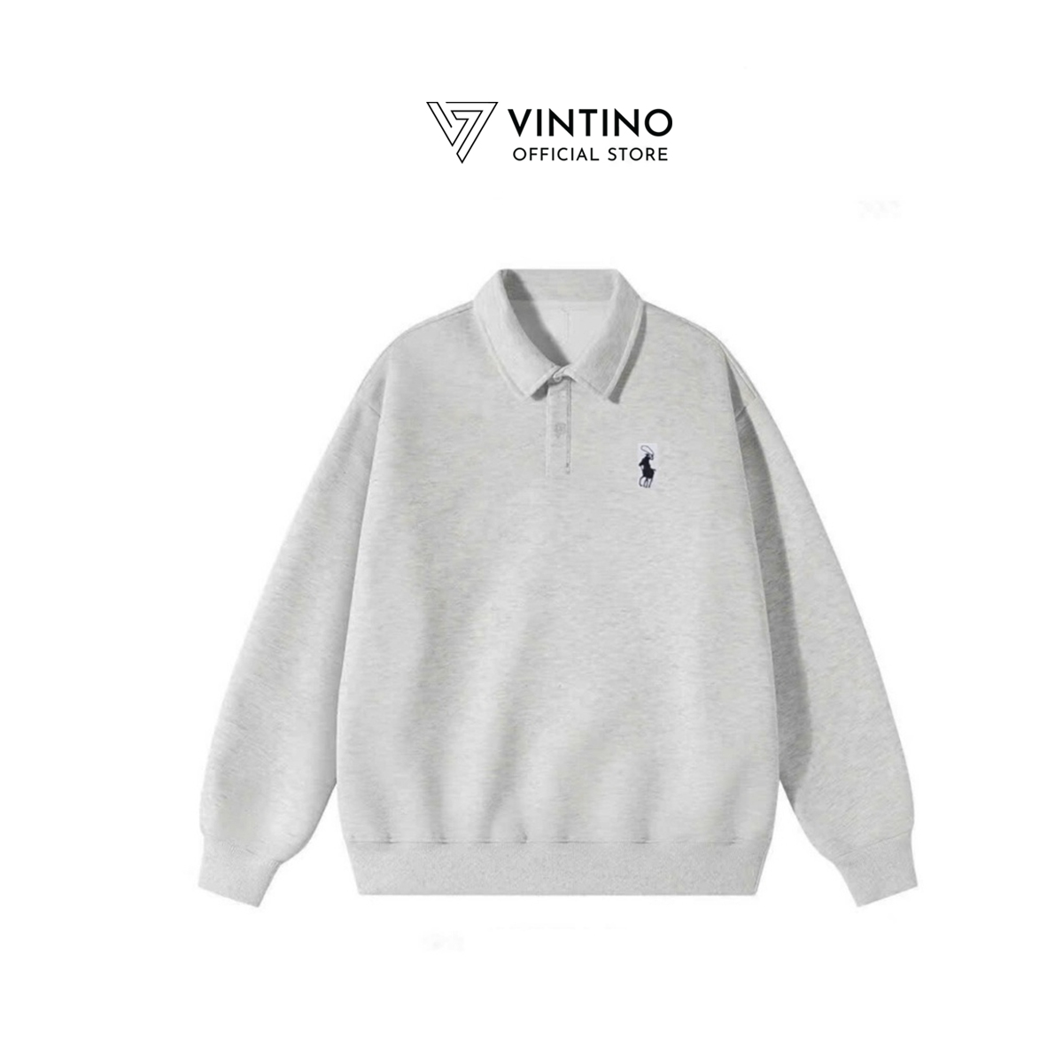 Áo Sweeter Polo Form Suông VINTINO Dài Tay Cổ Bẻ Cho Nam Nữ Mùa Đông ...