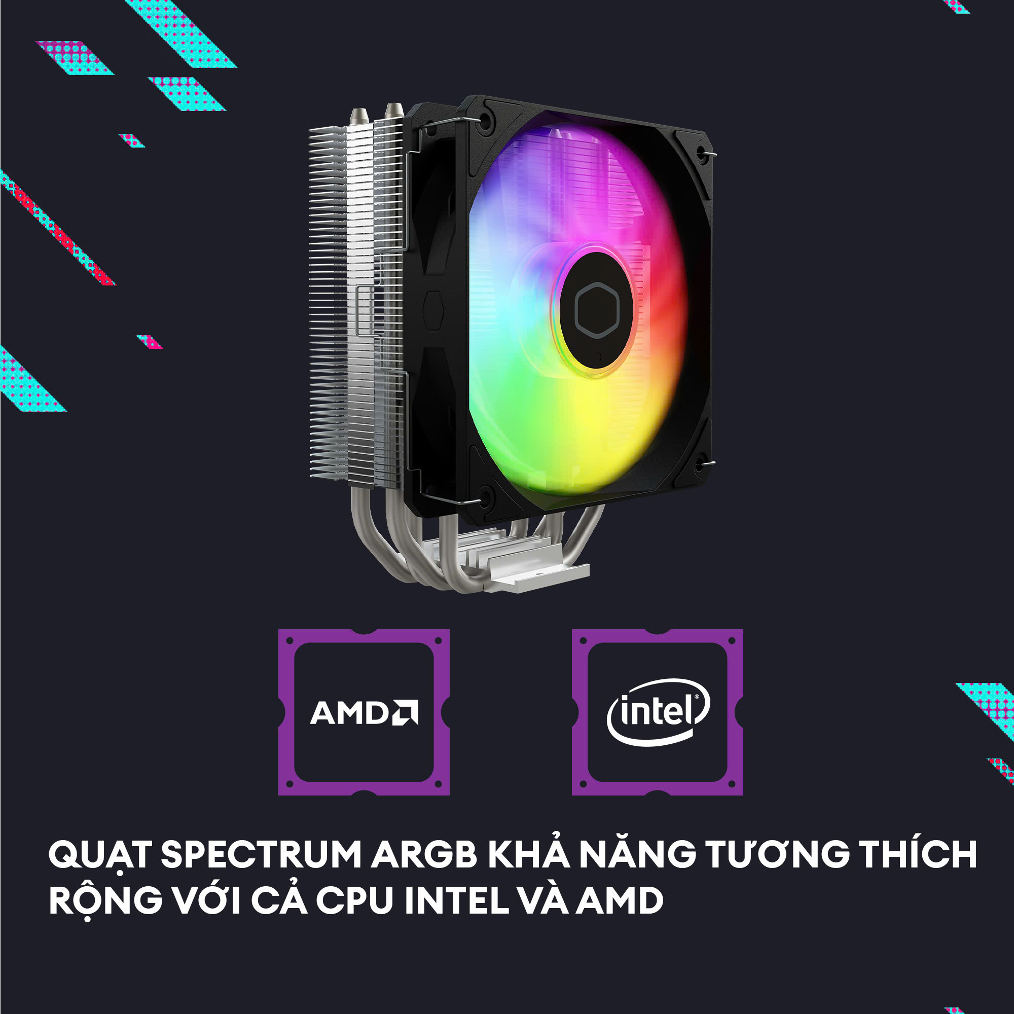 Quạt Tản Nhiệt CPU Cooler Master Hyper 212 Spectrum V3, Tự Động Nhận ...