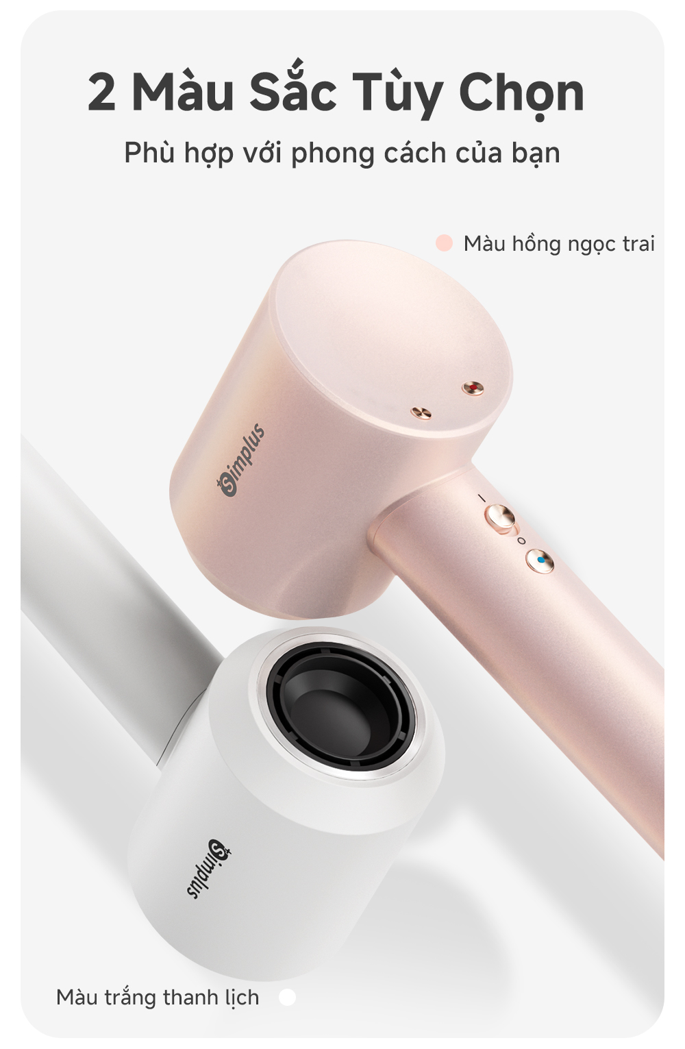 Simplus Máy Sấy Tóc Hyper-SIM LE Tốc Độ Cao 200 Triệu Ion Âm CFJH010 - Bảo Hành 1 Năm 1 Đổi 1 ...