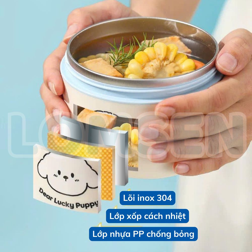 Bộ Hộp Cơm Văn Phòng Giữ Nhiệt Inox Mang Đi Học Đi Làm SHIKUMI Hình ...