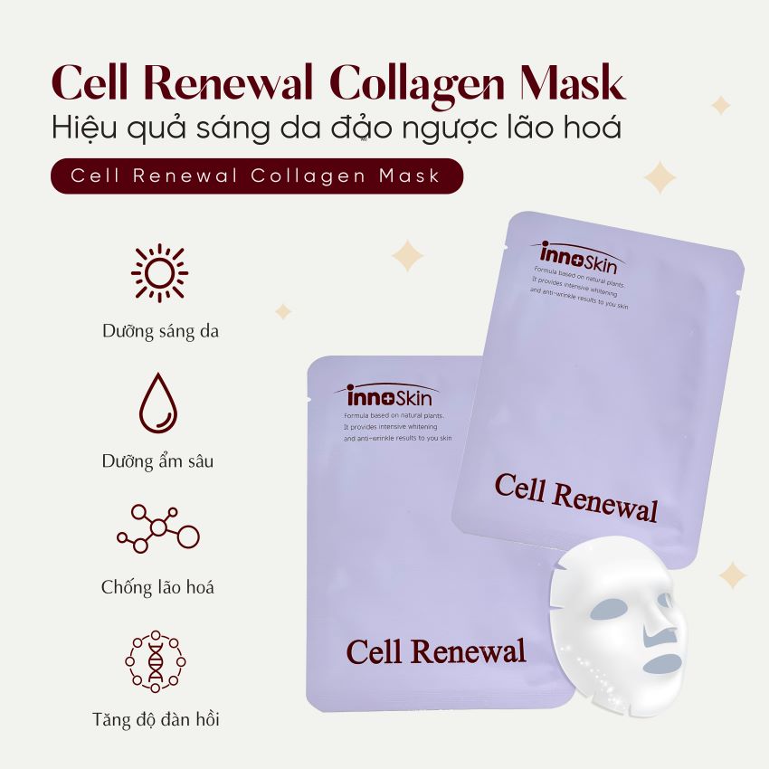 Mặt Nạ Cell Renewal Collagen Mask Innoskin, Dưỡng Sáng Da, Mờ Thâm, Làm ...