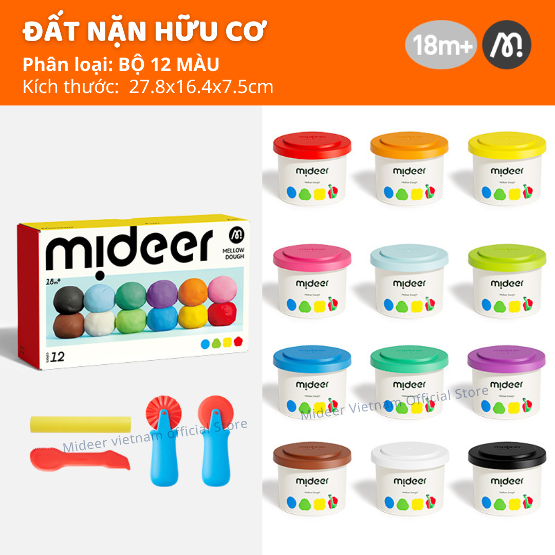 Đất nặn an toàn cho bé hữu cơ không dính tay mideer Mellow Dough Clay ...
