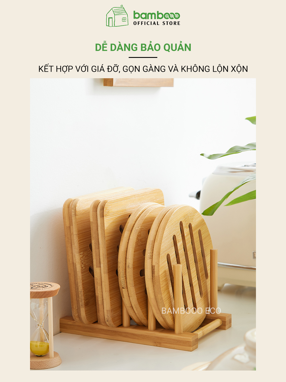Miếng lót nồi gỗ tre BAMBOOO ECO cách nhiệt chống trầy mặt bàn | Shopee ...