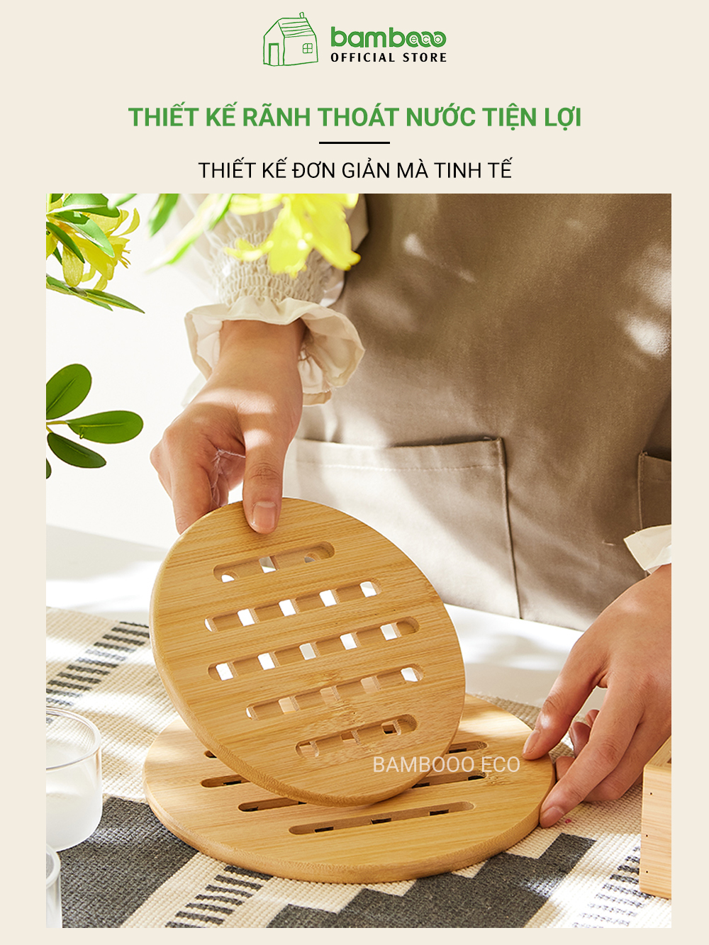 Miếng lót nồi gỗ tre BAMBOOO ECO cách nhiệt chống trầy mặt bàn | Shopee ...