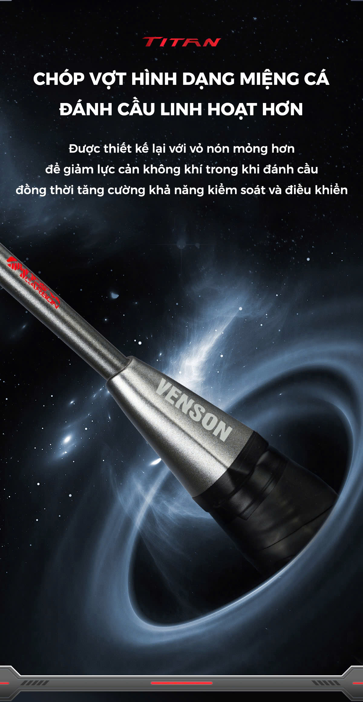Vợt cầu lông VENSON VS Titan 7 Pro chính hãng mạnh mẽ, bền bỉ phù hợp ...