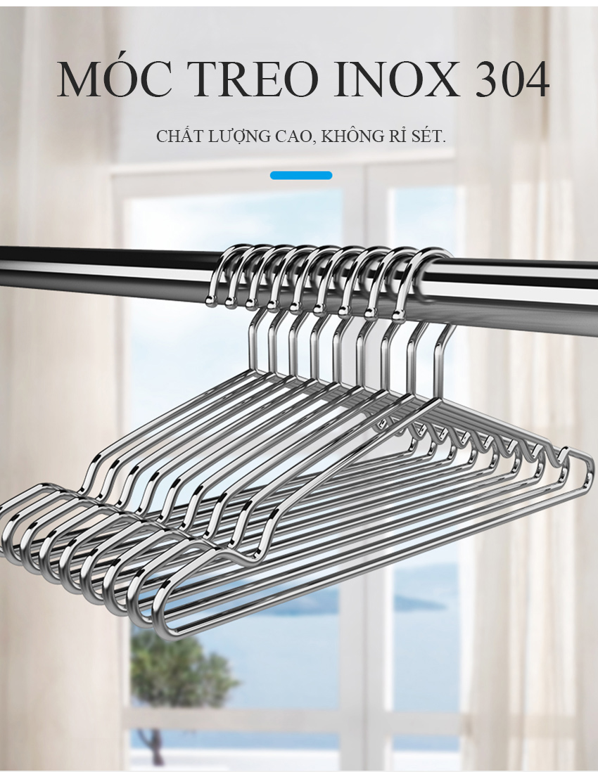 Combo 10 Móc Nhôm Phơi Quần Áo BOUTIQUE, Móc Phơi Đồ Quần Áo Người Lớn ...