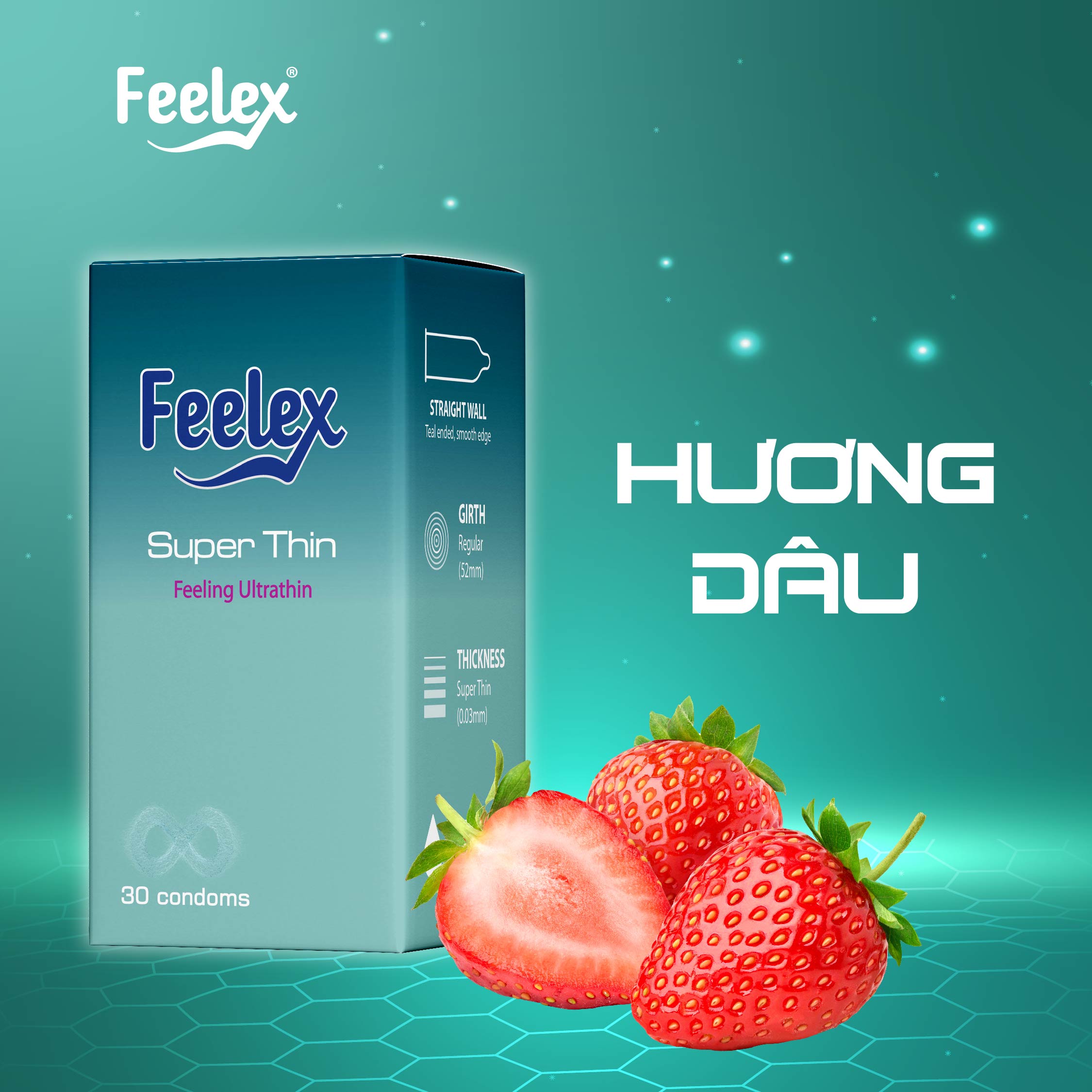Bao cao su Feelex superthin siêu mỏng, nhiều gel bôi trơn, nhiều mùi ...
