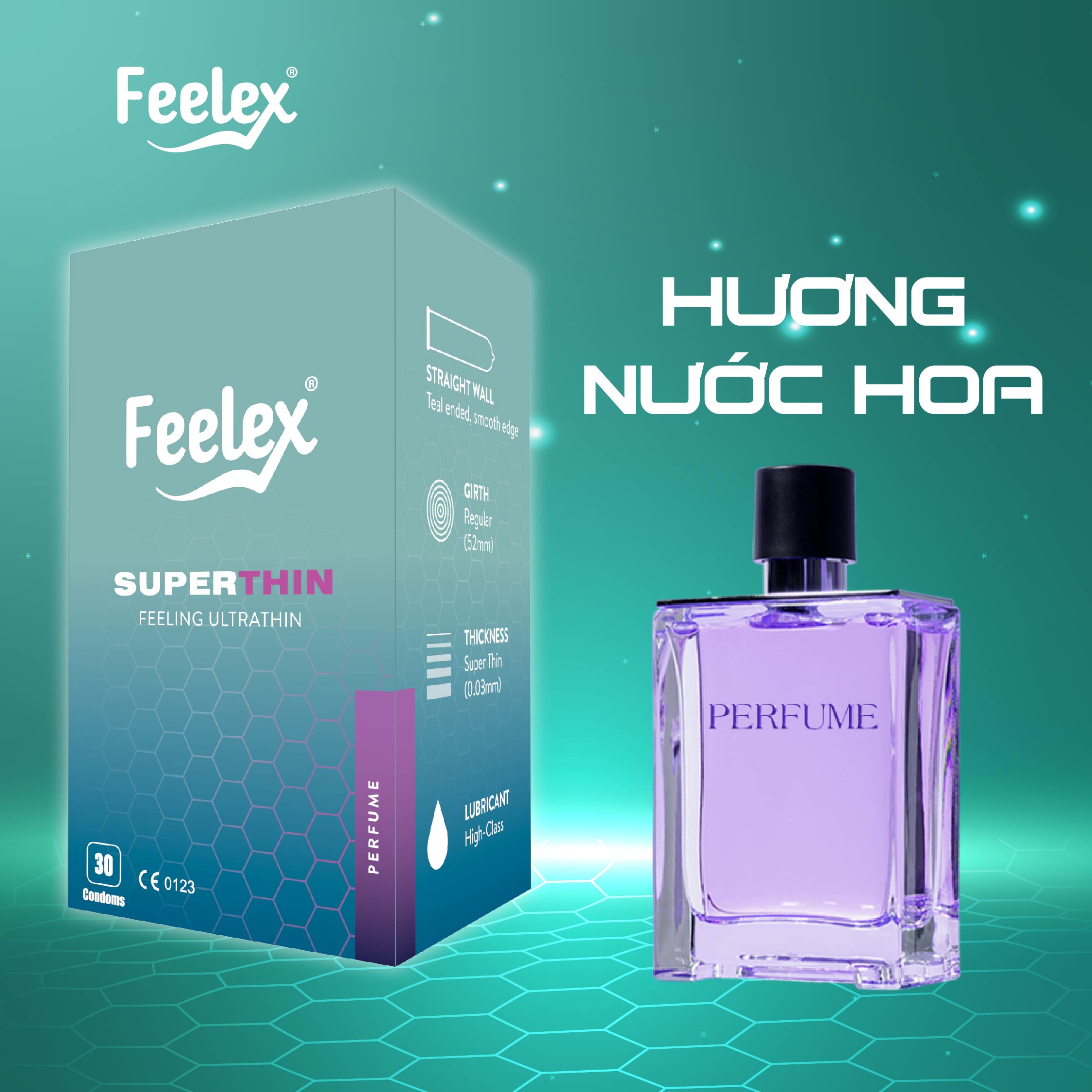 Bao cao su Feelex superthin siêu mỏng, nhiều gel bôi trơn, nhiều mùi ...