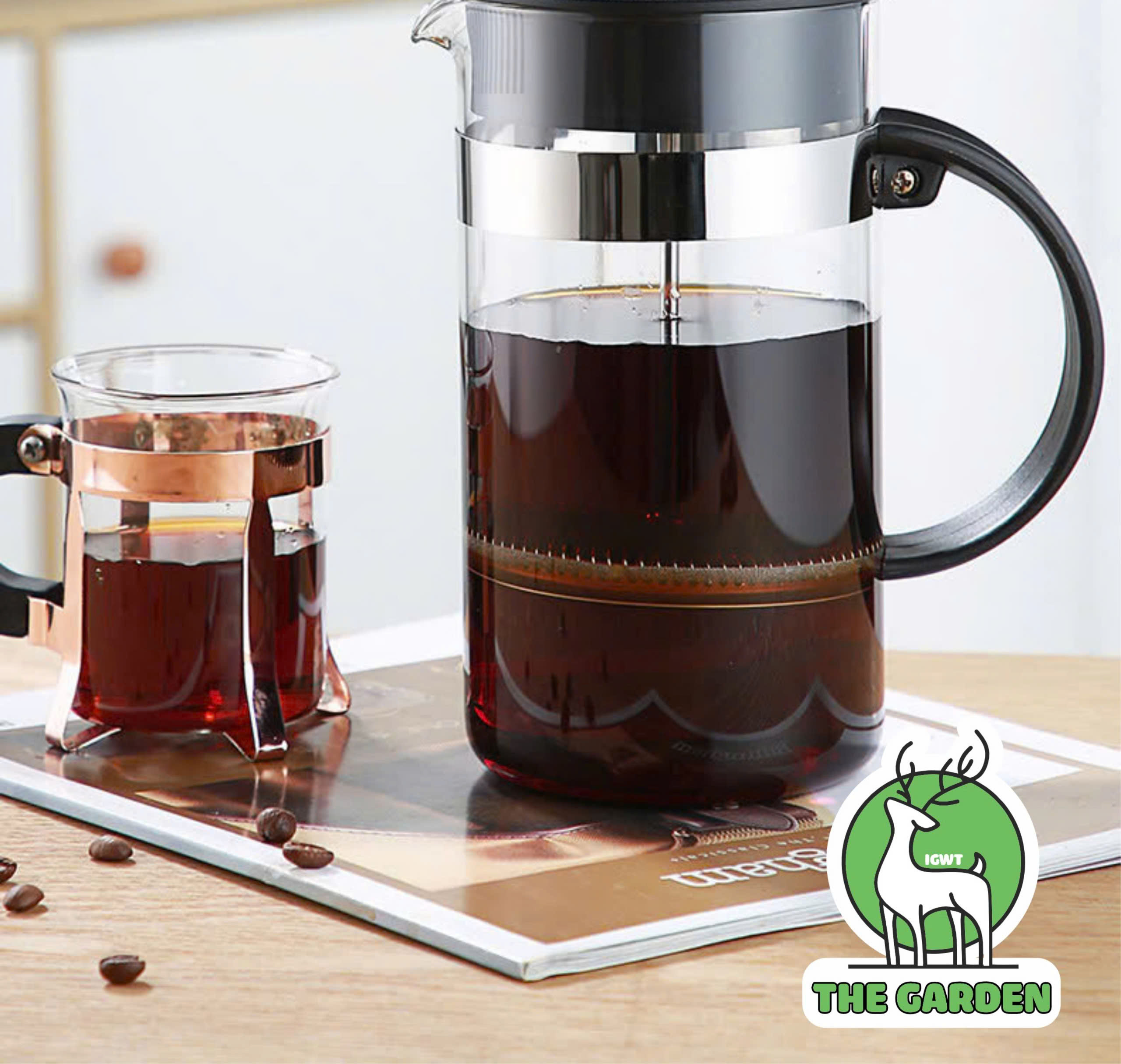 Phin pha cà phê French Press THE GARDEN dung tích 350ml 600ml chất liệu ...