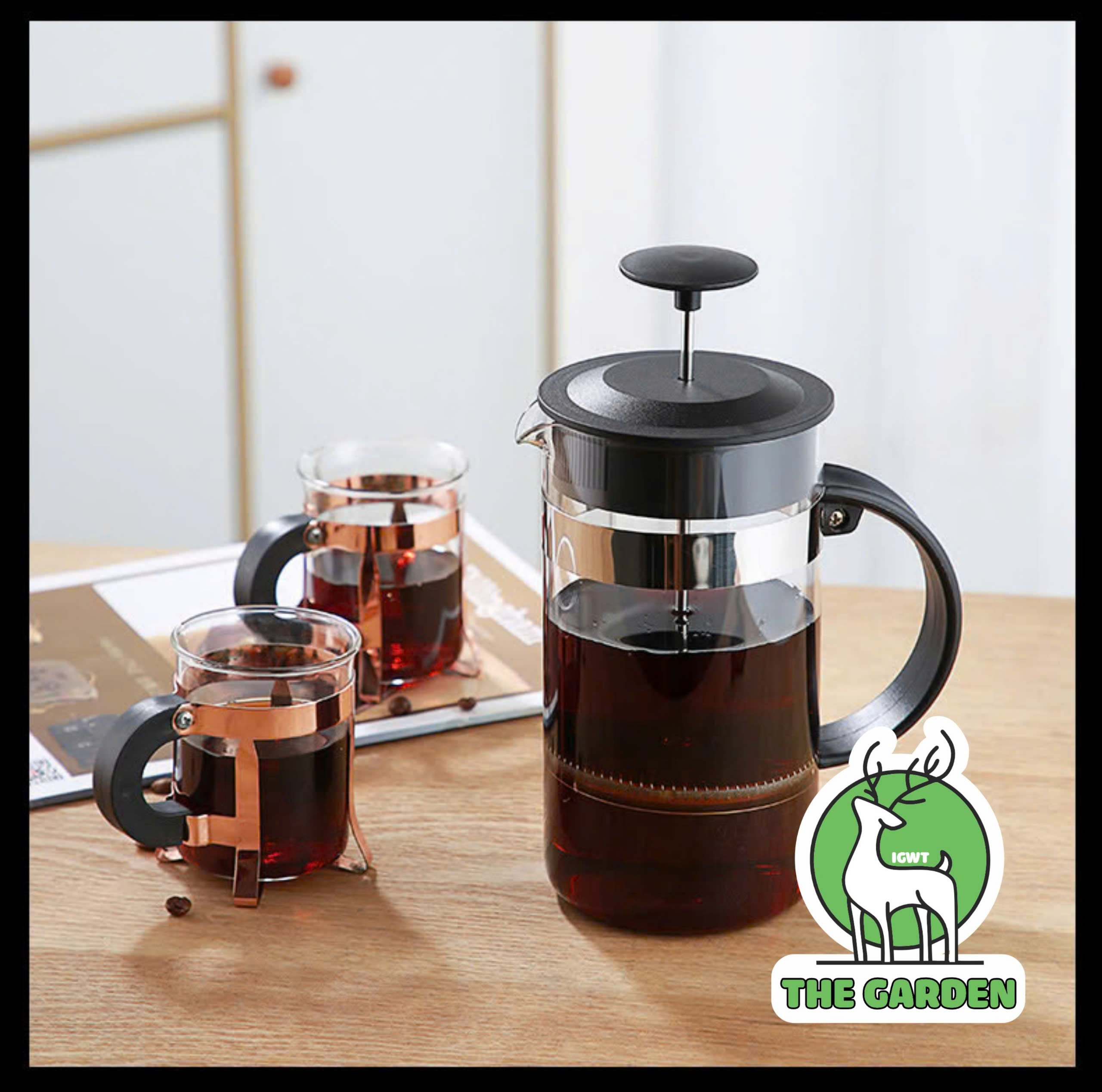 Phin pha cà phê French Press THE GARDEN dung tích 350ml 600ml chất liệu ...