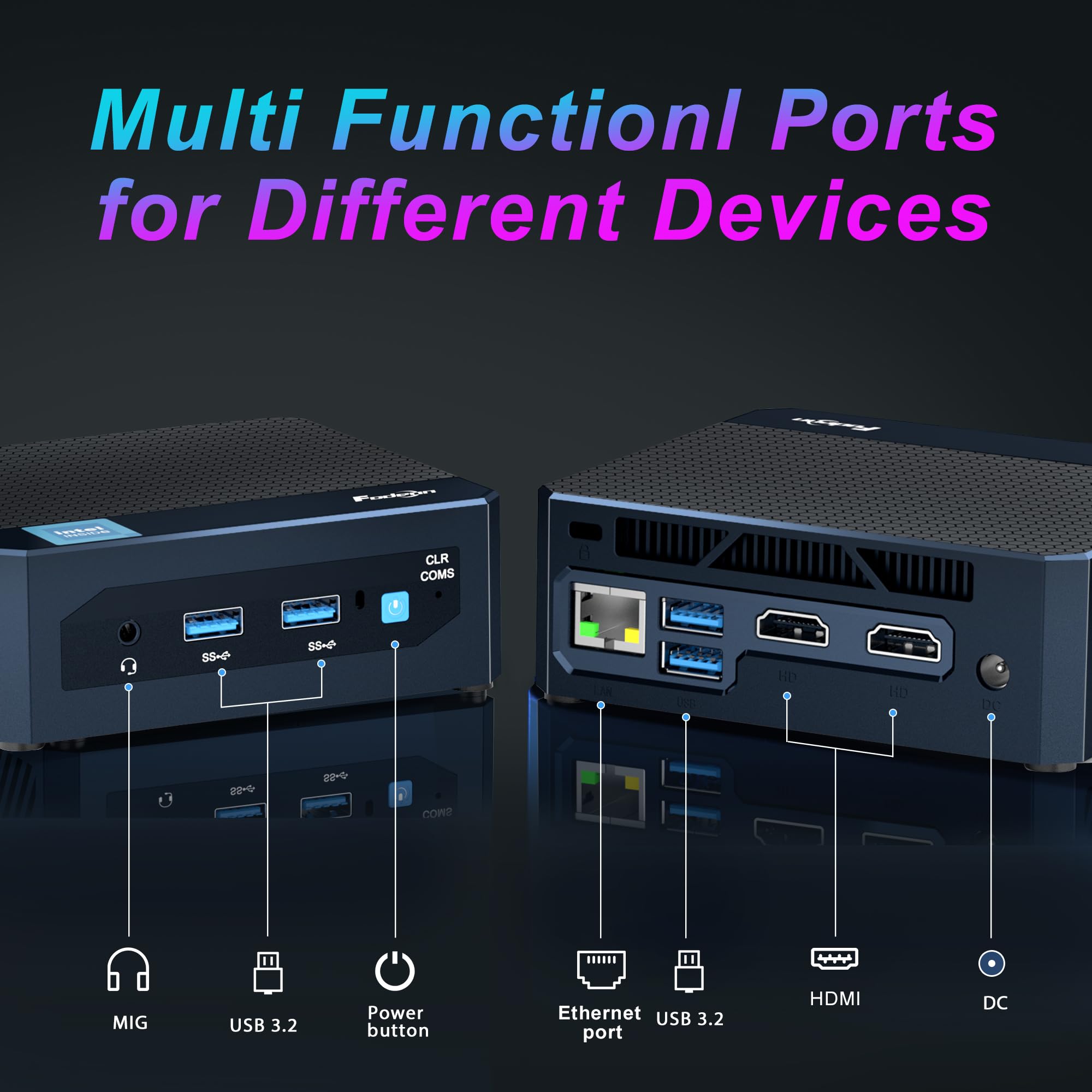 Máy tính Mini PC Fodenn F10 Ram 16G SSD 512G - Intel N95 có Wifi ...