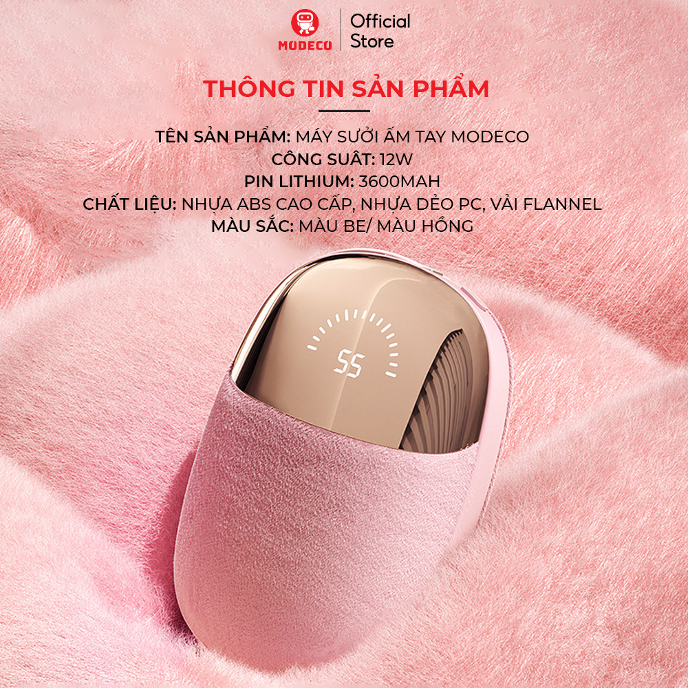 Máy Sưởi Mini Cầm Tay Modeco - Làm Ấm Tay Nhanh Với 4 Cấp Độ Điều Chỉnh Nhiệt, Pin Sạc 3600mah ...