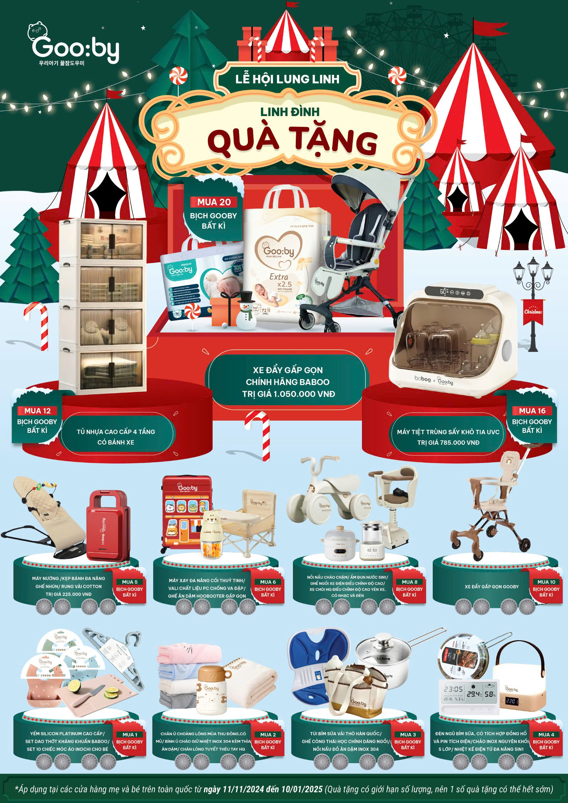 Quà tặng tã bỉm Gooby ( dành cho tất cả các dòng sản phẩm tã dán, tã ...