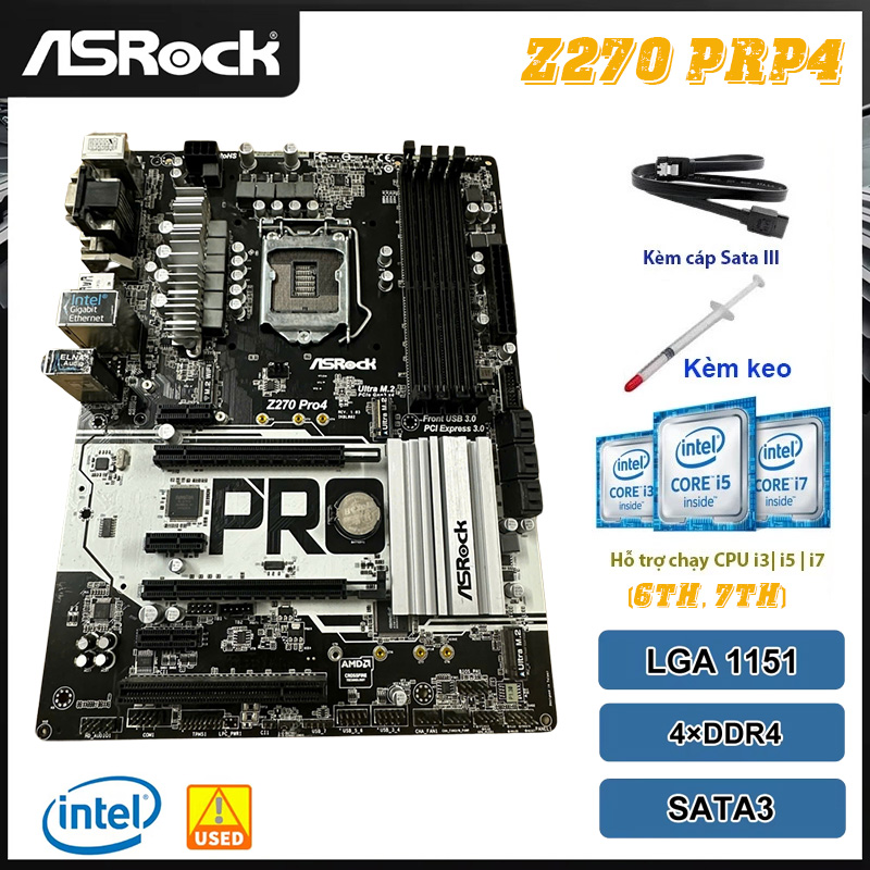Mainboard - Bo Mạch Chủ Máy tính Gaming ASRock Z270 PRO4 - 4 Khe ram ...