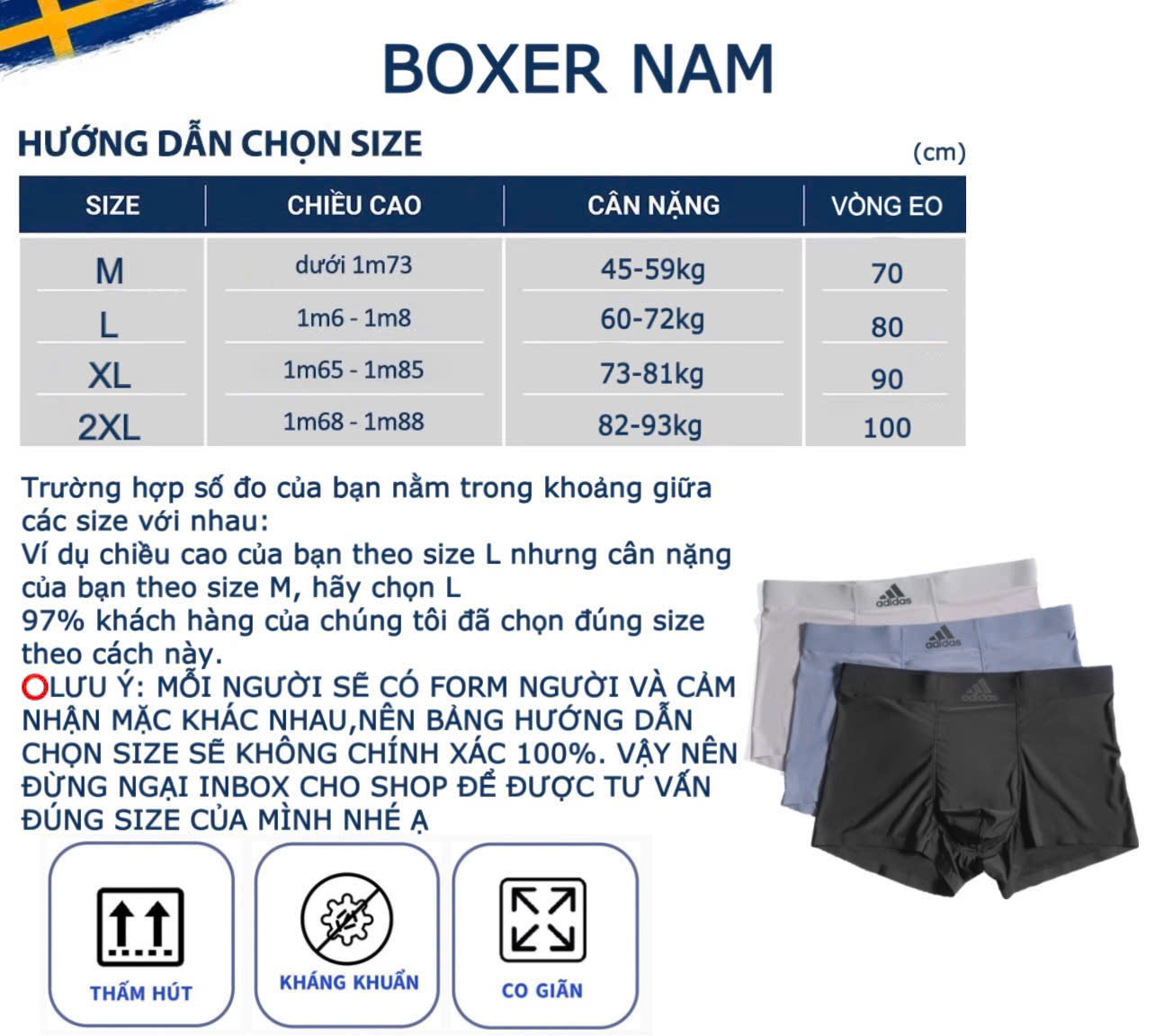 Combo 3 Quần Lót Nam Sịp Đùi Boxer Coolmax Lụa Băng Dáng Trunk Khử Mùi ...