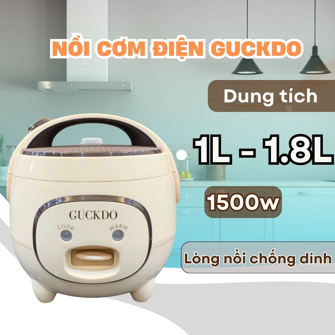 Nồi cơm điện Guckdo dung tích 1L - 1,8L, nồi cơm thế hệ mới thiết kế ...