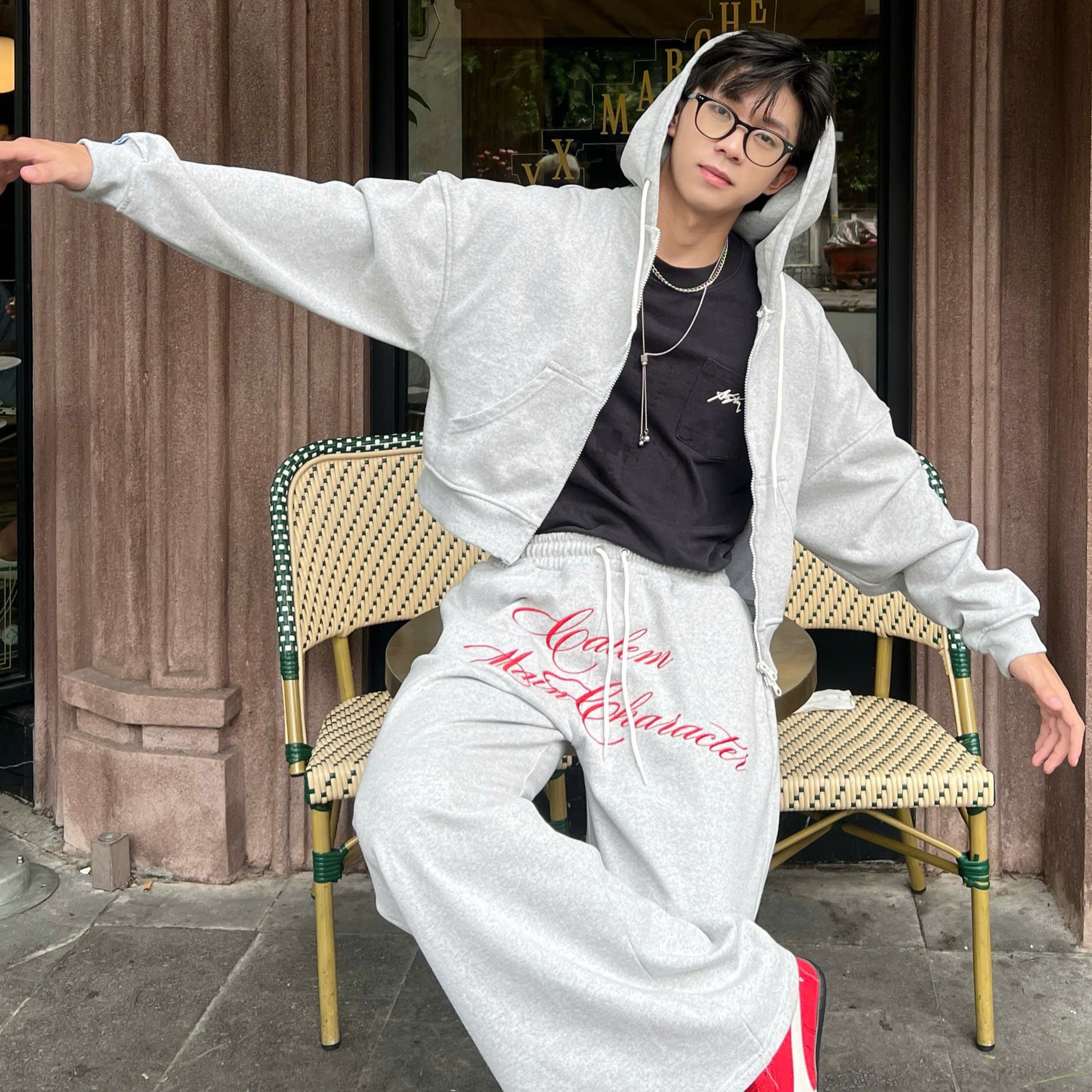 Quần dài Calem.Club ống rộng Nỉ Chân Cua dày dặn và Áo Khoác thu đông ...