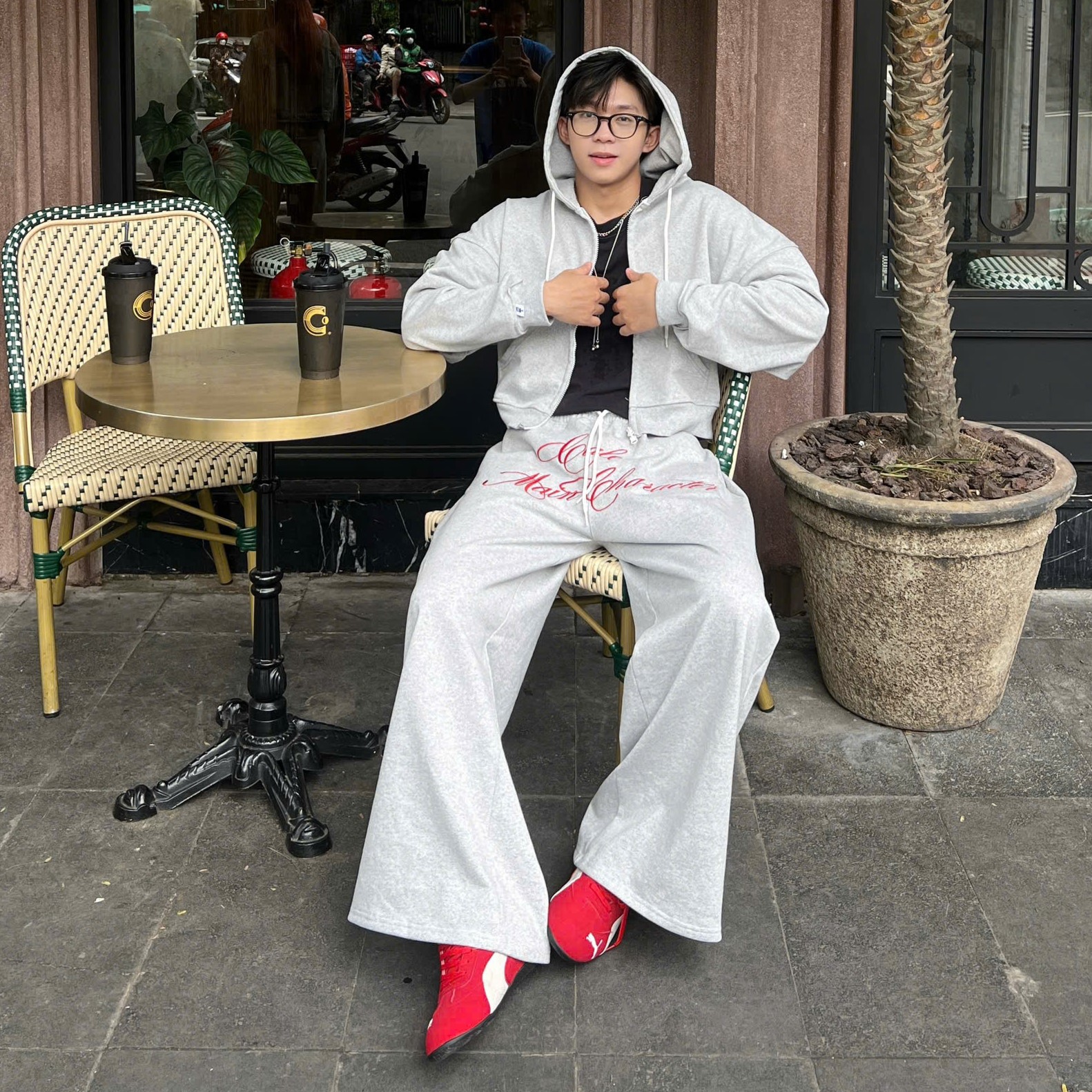 Quần dài Calem.Club ống rộng Nỉ Chân Cua dày dặn và Áo Khoác thu đông ...