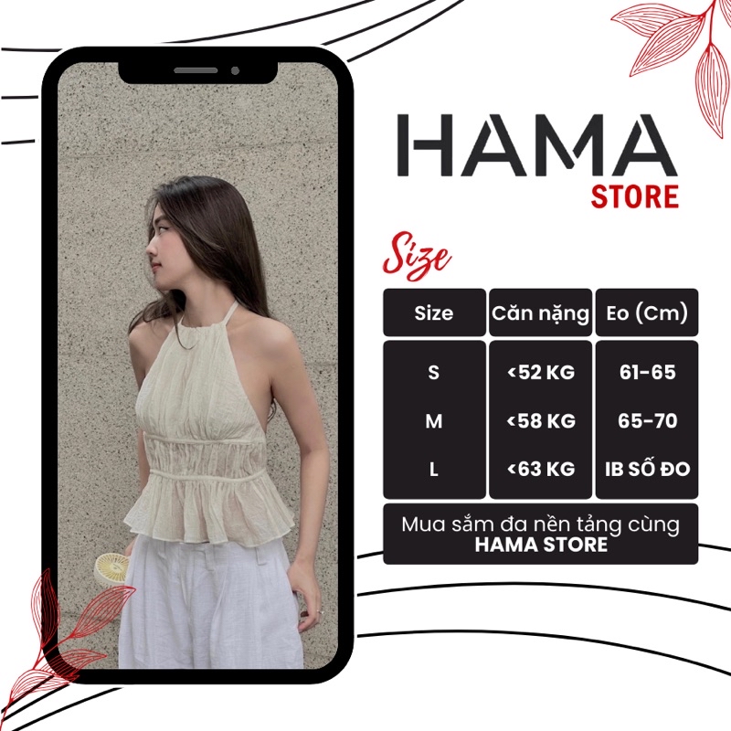 Áo yếm hở nữa lưng chất TƠ NẾN HAMA STORE H98 - Cột dây sau cá tính [Nhiều màu] | Shopee Việt Nam