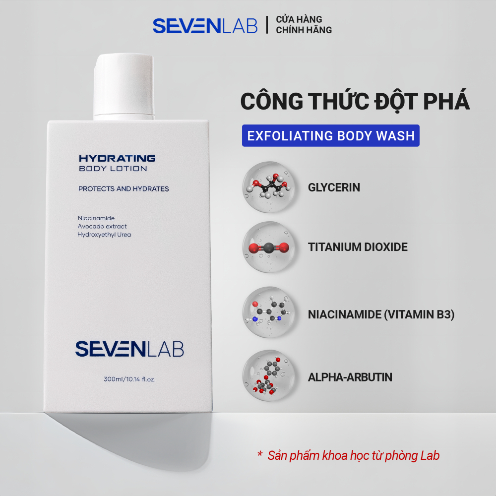 Sữa dưỡng thể trắng da nam giới SEVENLAB chống lão hóa, cải thiện làn da đều màu 300ml | Shopee ...