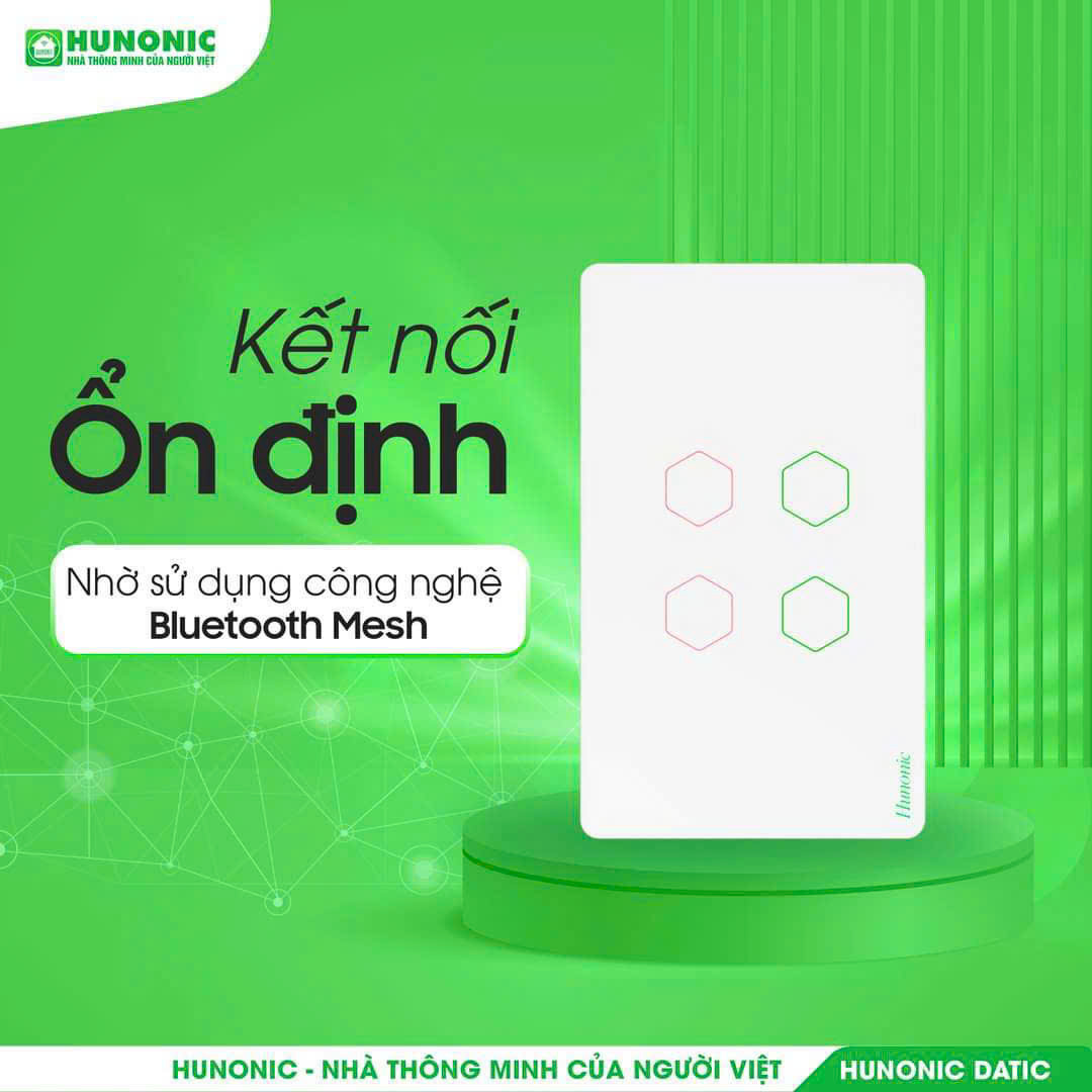 Công Tắc Hunonic Datic 4 Nút Ấn Bluetooth Mesh Bật Tắt Từ Xa Trên Điện ...