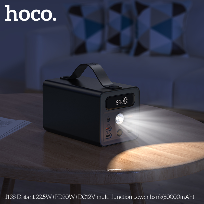 Sạc dự phòng 60000mAh Hoco J138 dòng điện 12V - 1.4A, sạc nhanh PD20W ...