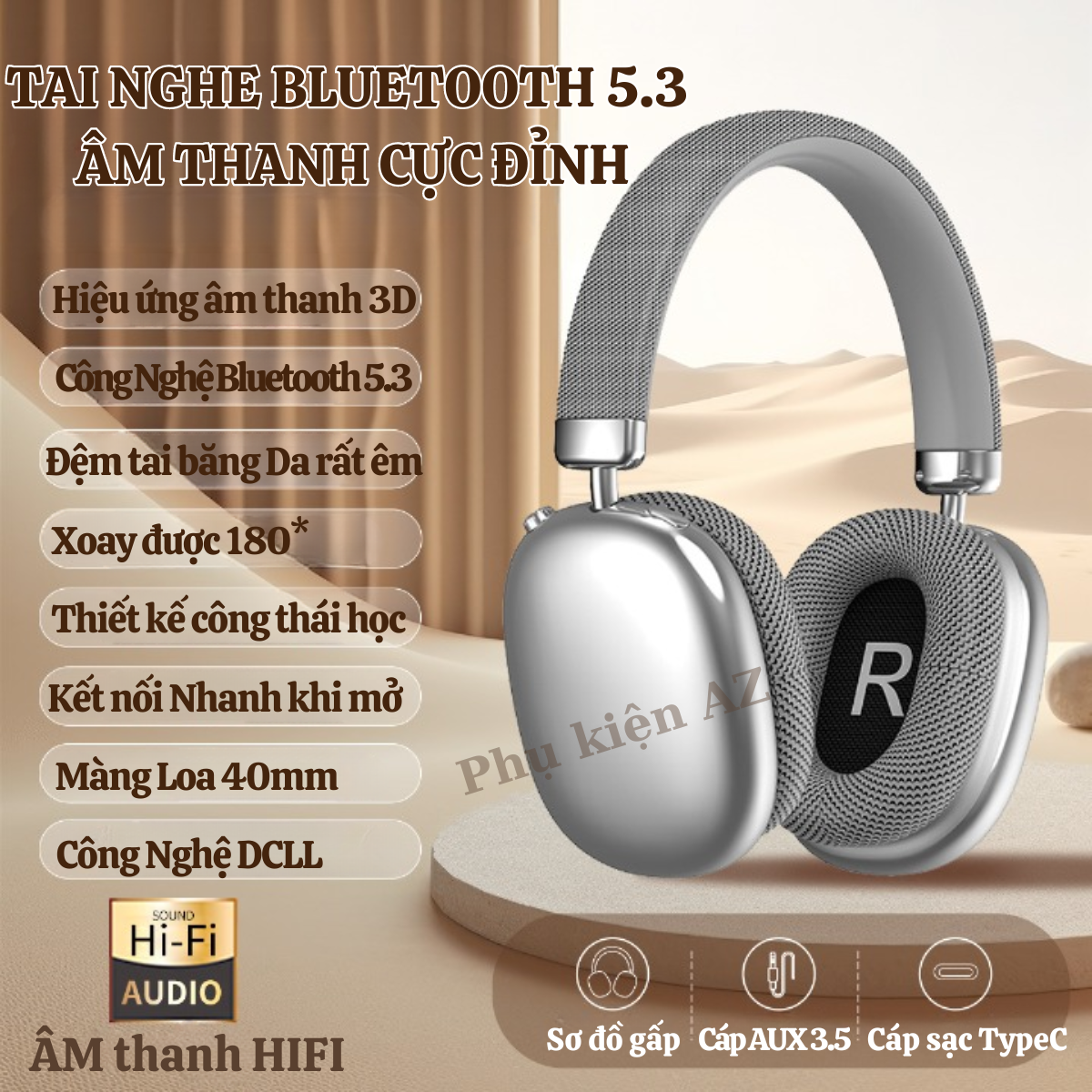 Tai Nghe Chụp Tai Bluetooth P959 Chống Ồn Thể Thao Pin 10-15h Nghe Nhạc ...