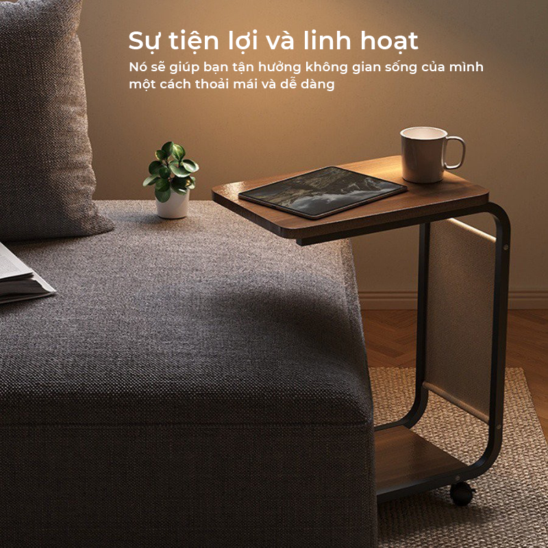 Bàn trà thông minh UNLIMI chữ U 2 tầng có bánh xe di động - GM102 ...