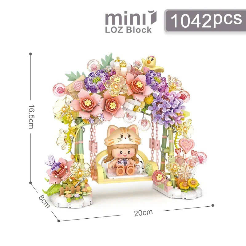 Đồ chơi lắp ráp khối xây dựng hãng LOZ xích đu hoa của Molinta mã 1352, 1042 mảnh ghép | Shopee ...