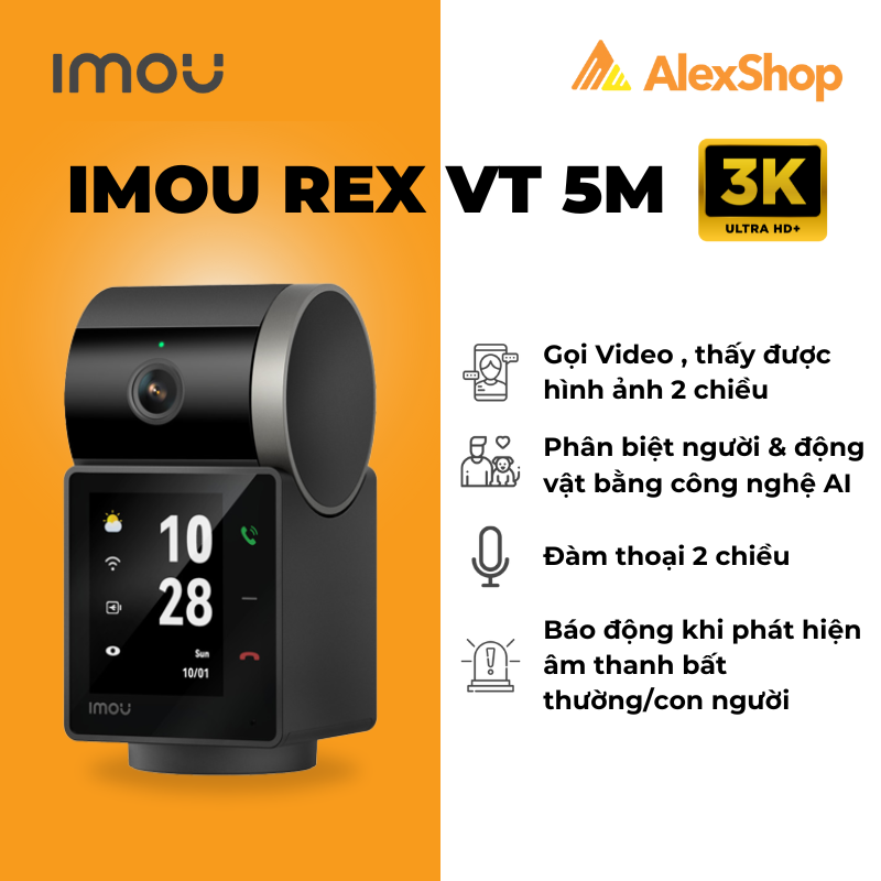 [5M] Camera Gọi Điện Imou Rex VT Pro 5M, 3K Tích Hợp AI, Gọi Video ...