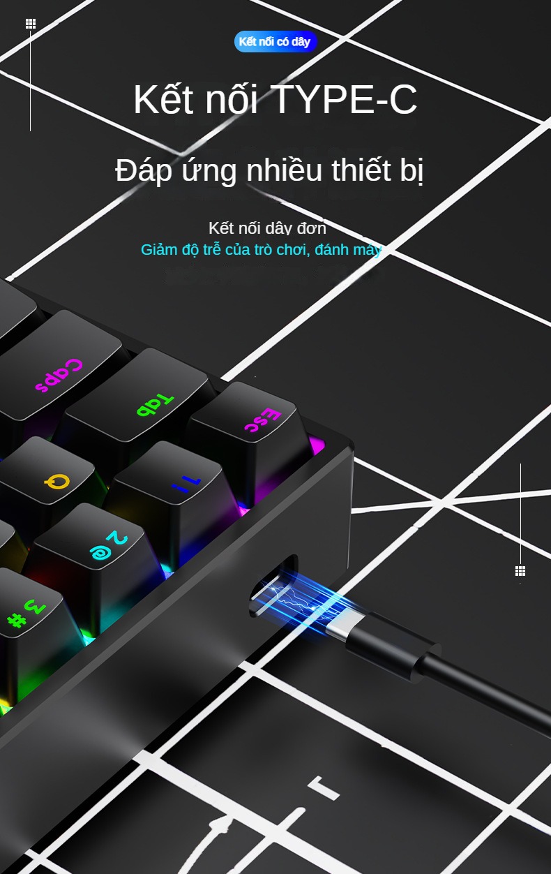 Bàn Phím Cơ Gaming Có Dây - PKSMART-AK68 - Trục Xanh Blue Switch - LED ...